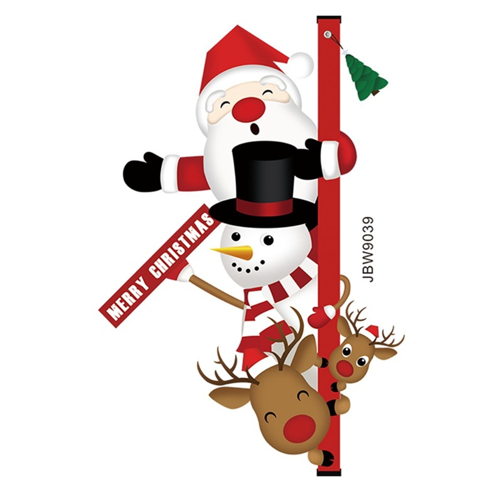 Fridja Christmas Decorations Window Clings Santa Claus Elf Reindeer ...