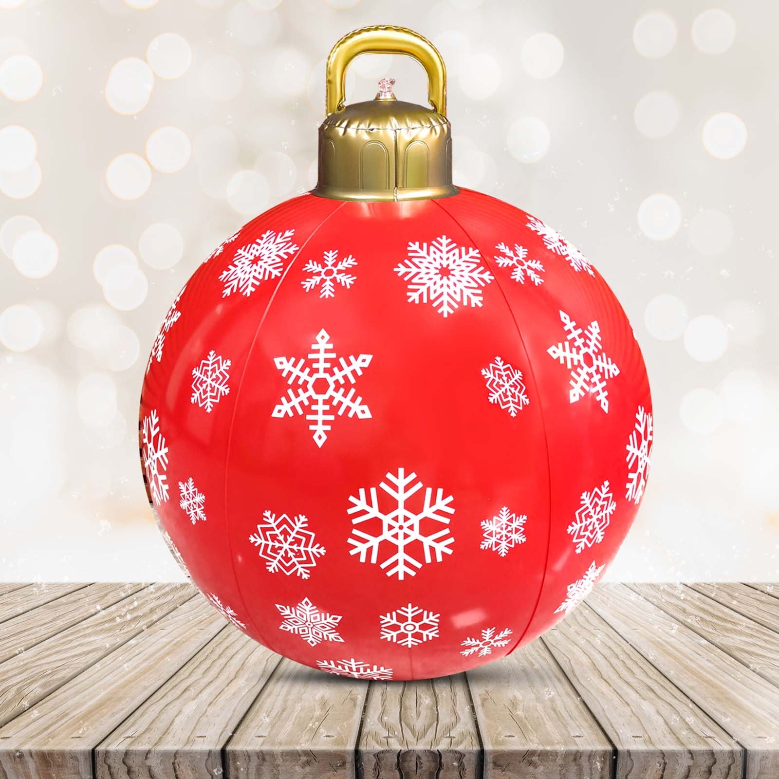 Fridja Decorated Christmas Inflatable Ornament Ball, 23.6" Blow Up ...