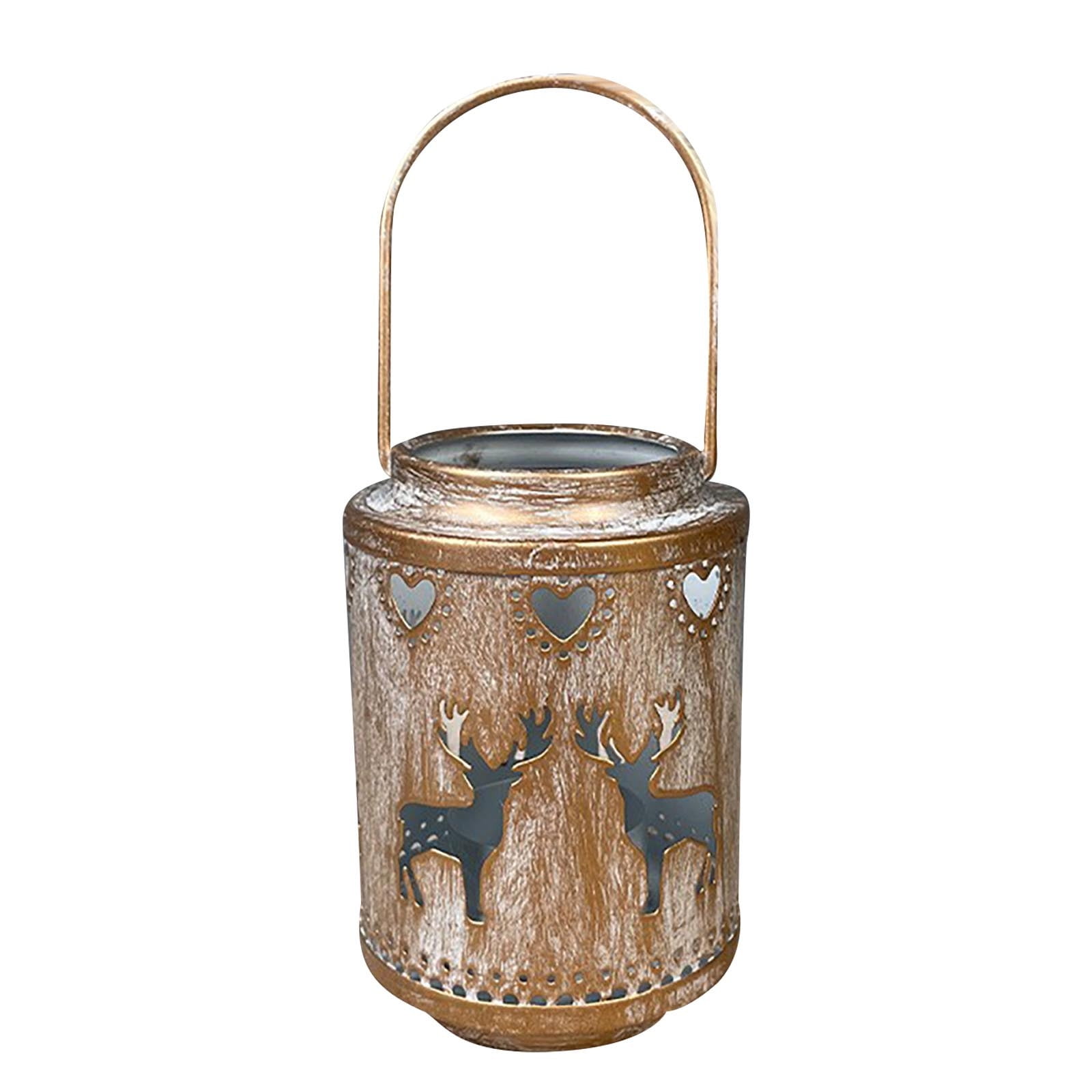 Fridja Christmas Metal Pail with HandleChristmas Tree Snowflake Elk ...