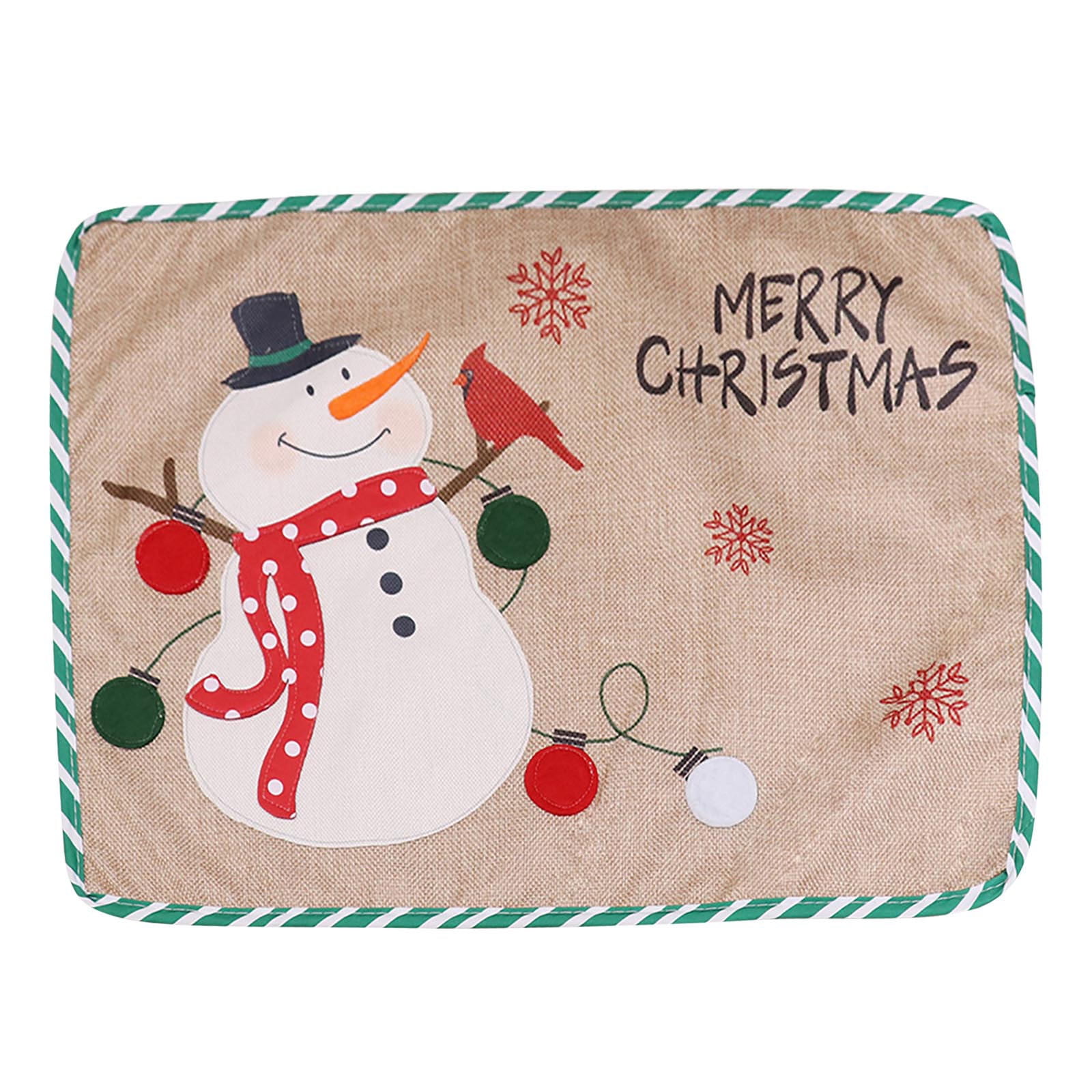 Fridja Christmas Table Mats Santa Snowman Embroidery Placemat Cartoon ...