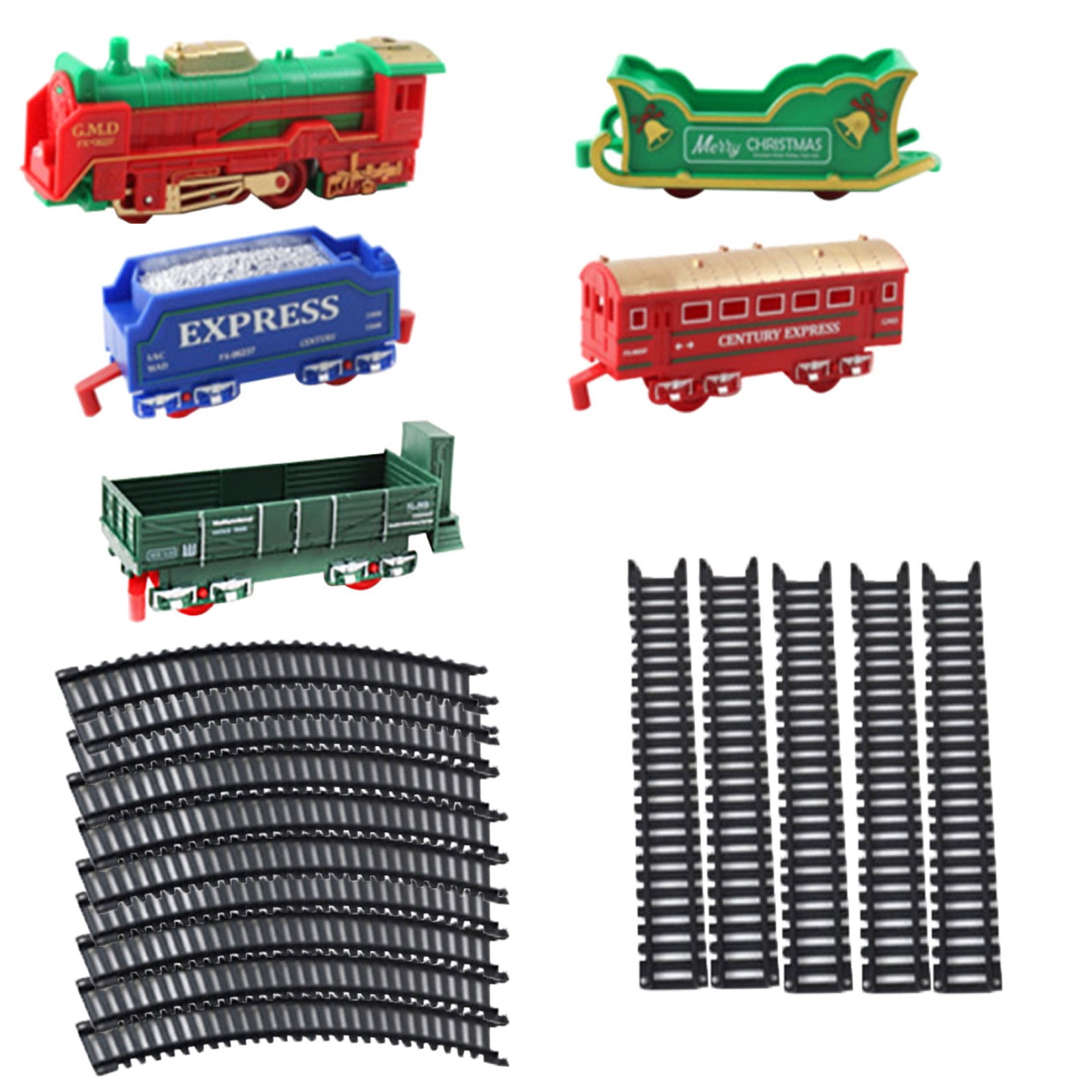Fridja Classic Christmas Train Set with Lights Railway Tracks Sets ...