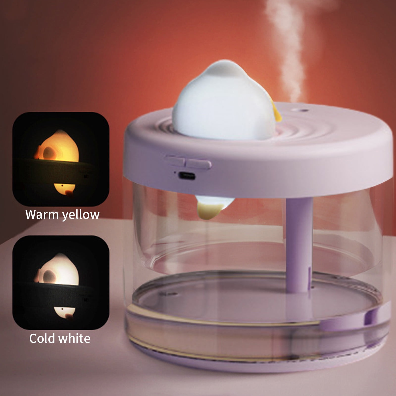 Fridja Fish Tank Portable Mini Humidifier with Duck, 800ml Cold Mist Small Humidifier, USB Quiet ...