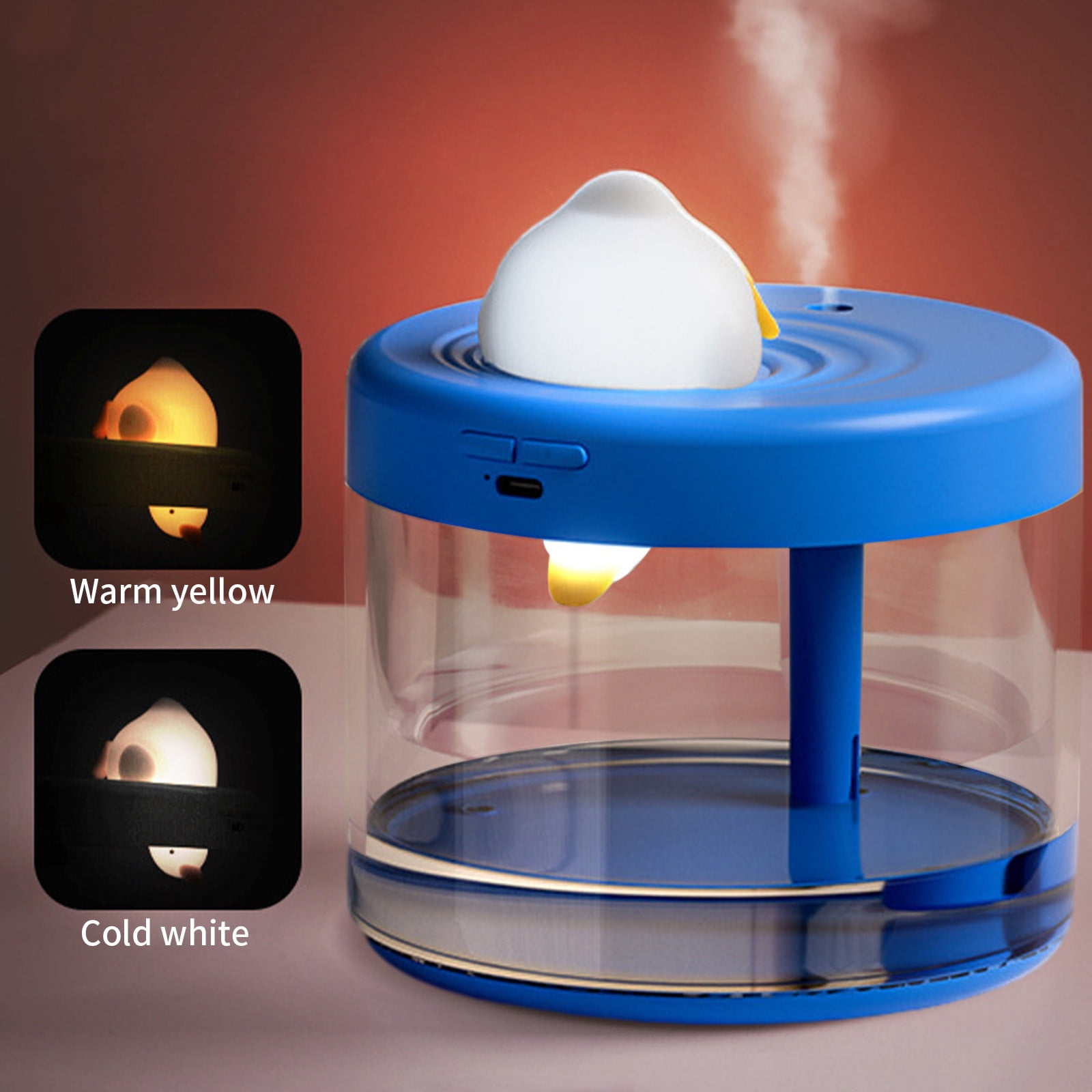 Fridja Fish Tank Portable Mini Humidifier with Duck, 800ml Cold Mist Small Humidifier, USB Quiet ...