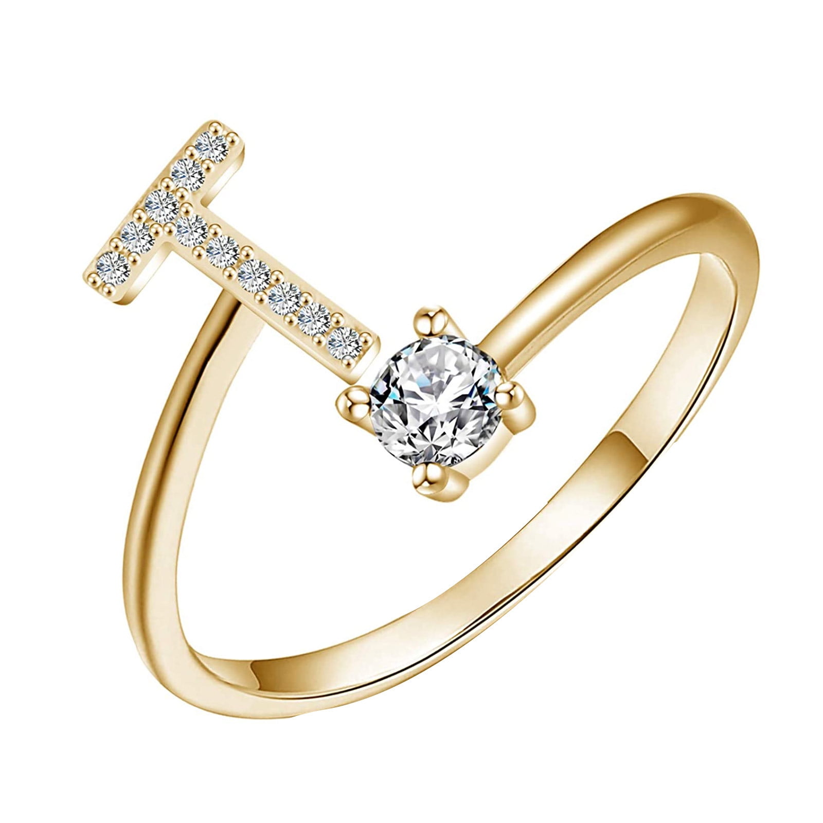 Fridja Jewelry Personalized Gold Bold Initial Letter Open Ring ...