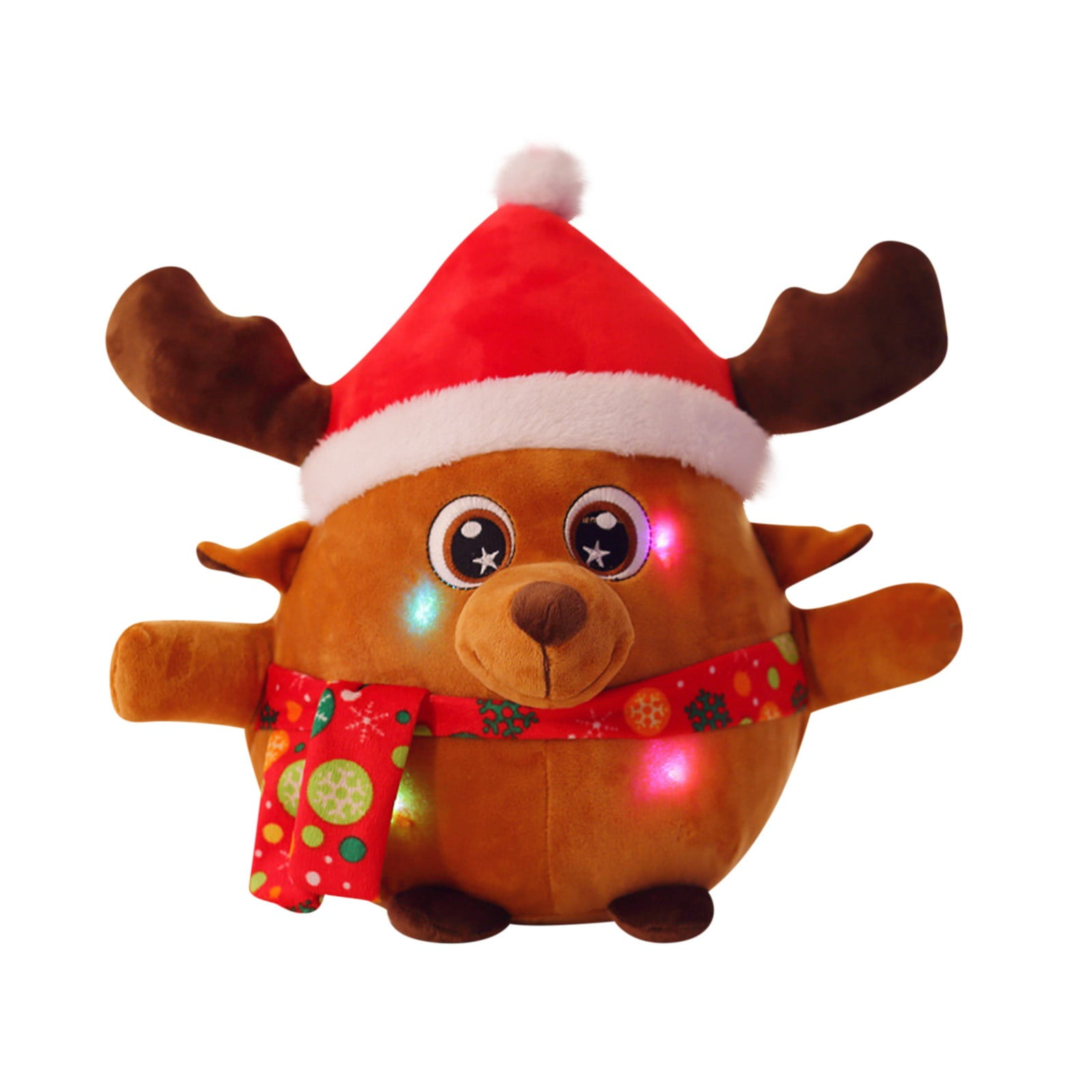 Fridja Animated Musical Santa Claus & Elk Figurine: LED Glow, Soft ...