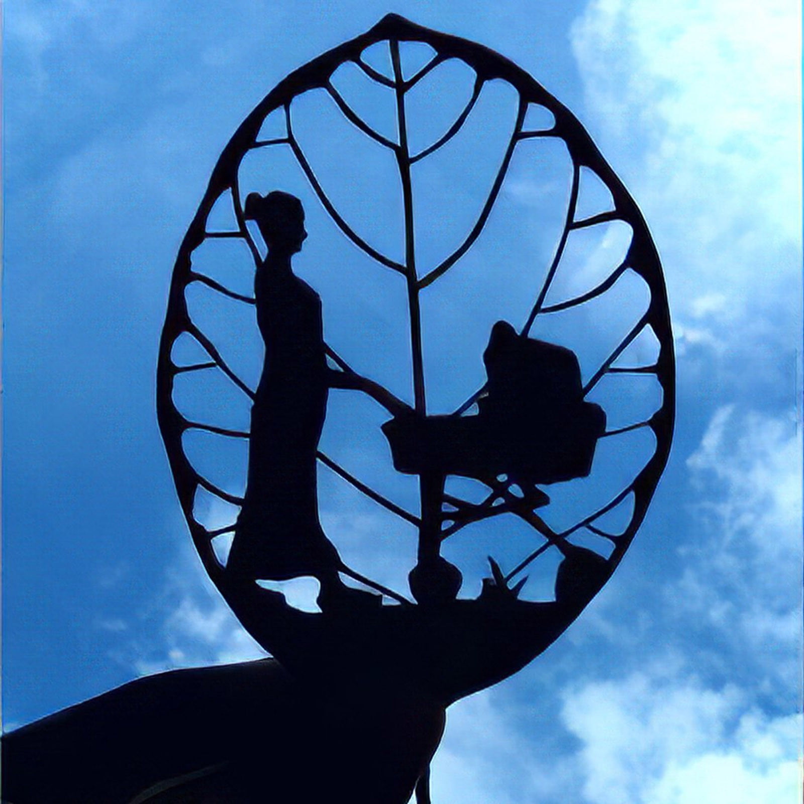 Fridja Mother & Stroller Decoration, Hollow Leaf Appearance Wall Art ...