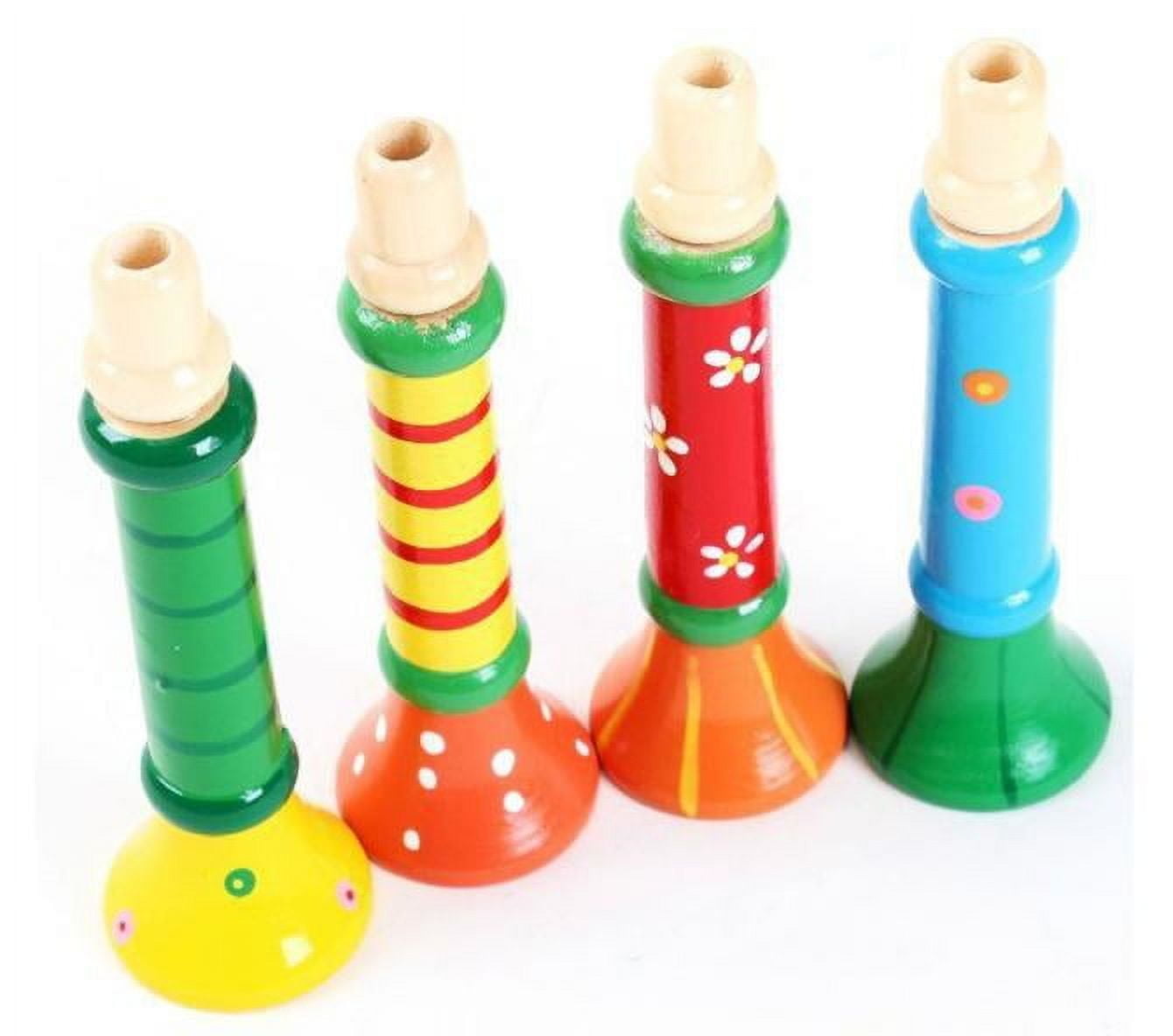 Fridja Multi-Color Baby kids Wooden Horn Hooter Trumpet Instruments ...