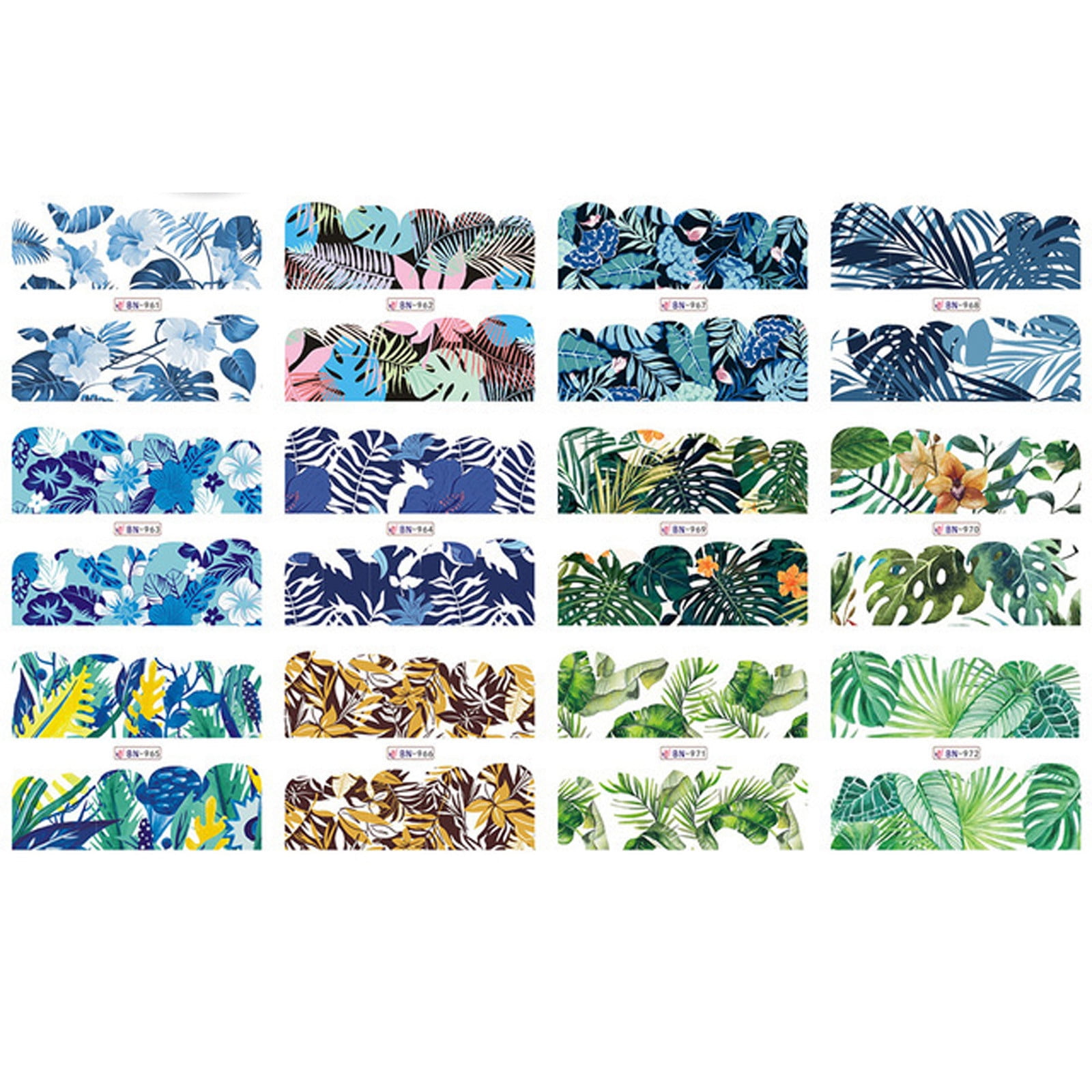 Fridja Nail Watermark Sticker Gold Watercolor FlowerColor Nail Sticker ...