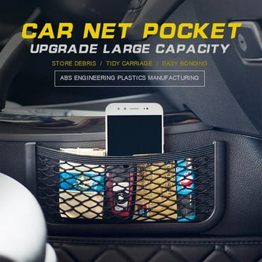 3PCS Universal Car Seat Side Back Storage Net Bag Phone Holder Pocket ...