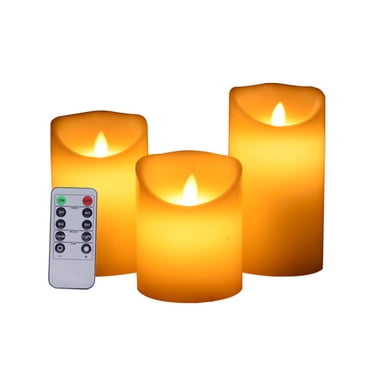 Homemory Automatic LED Wax Flameless Candles, Set of 2 with Remote and ...