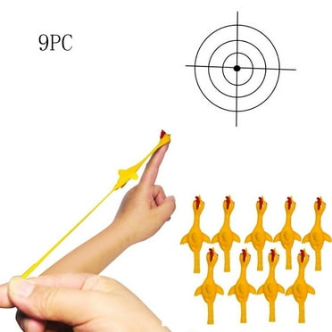 10 Pcs Slingshot Chicken Flying Finger Toys - Stretchy Rubber Flick ...
