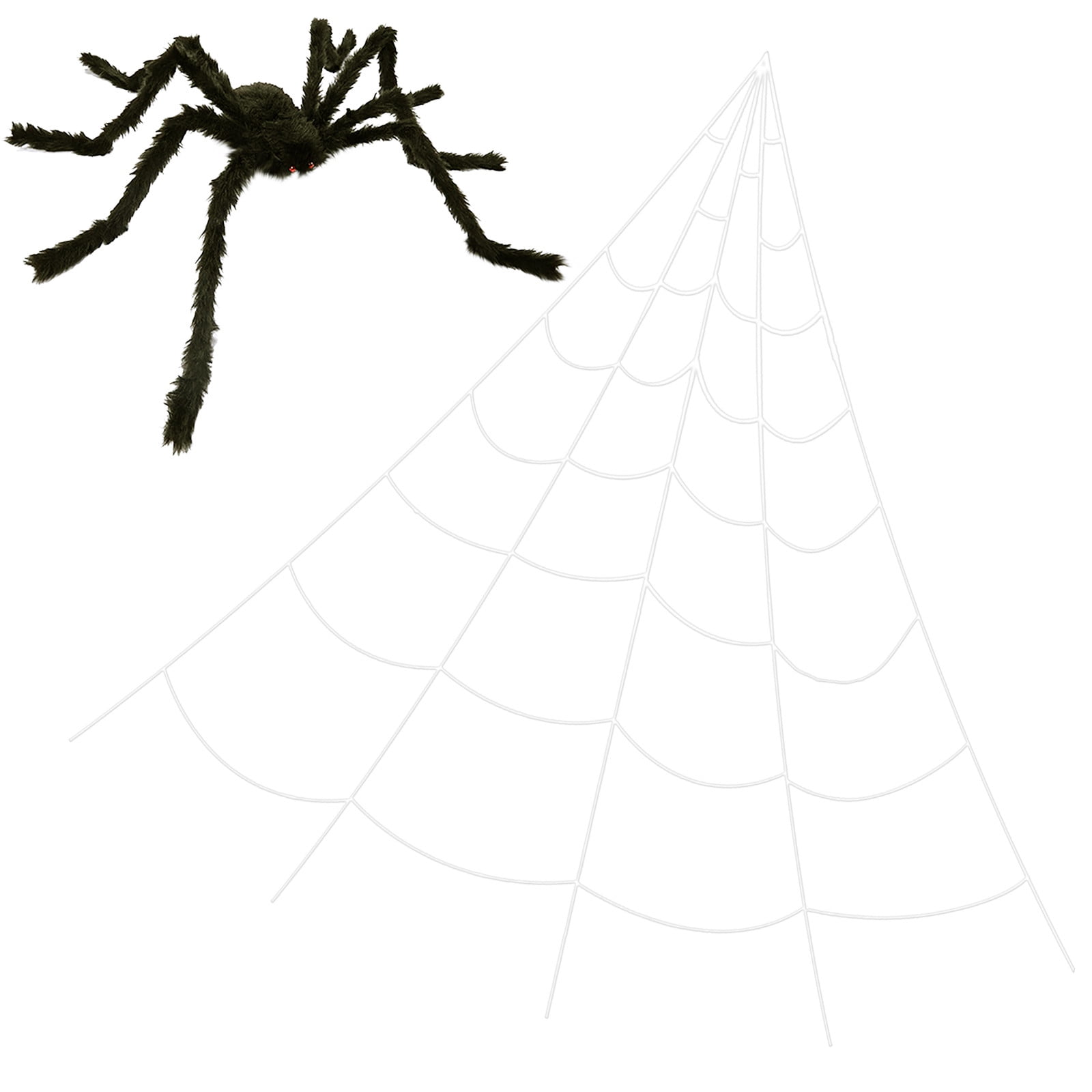 Fridja Spider Web, 16.4Feet Giant Triangular Spider Web with a 2FT Fake ...