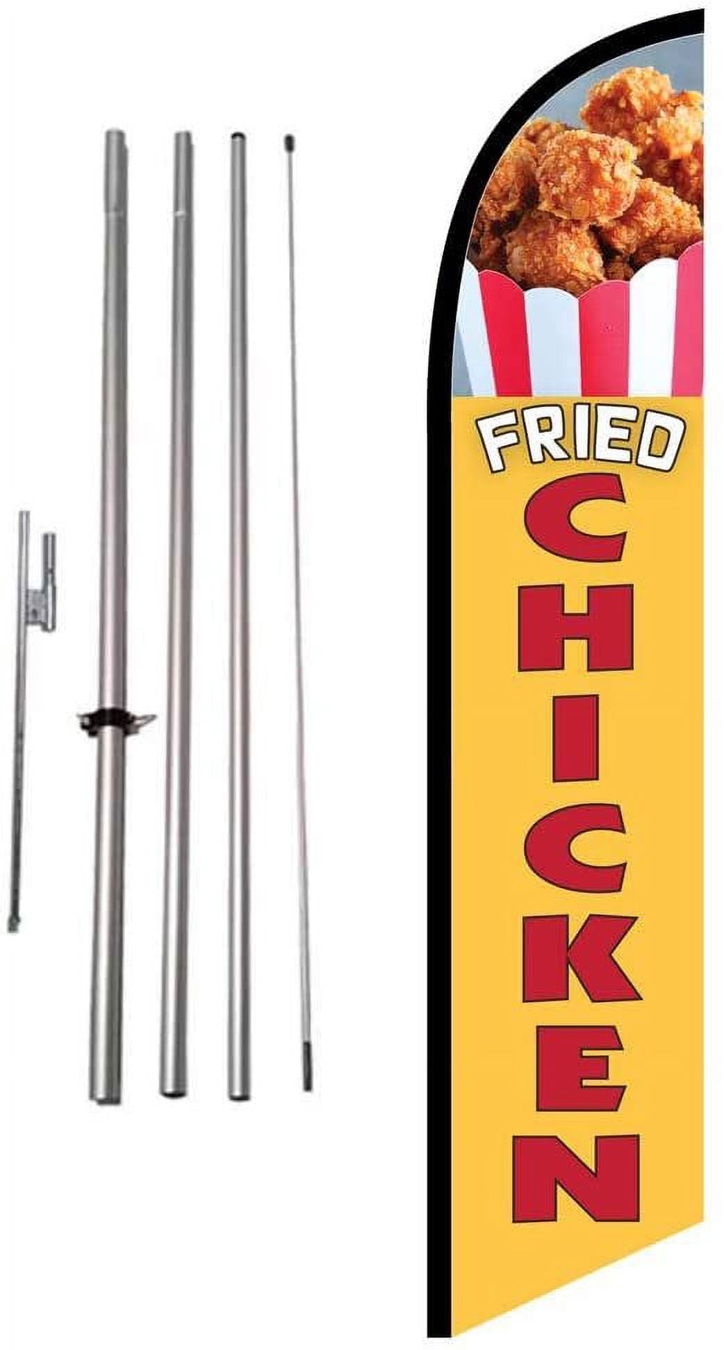 Fried Chicken Advertising Feather Banner Swooper Flag Sign with Flag ...