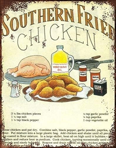 Fried Chicken Drink Metal Signs Vintage Kitchen Decor Southern Fried ...