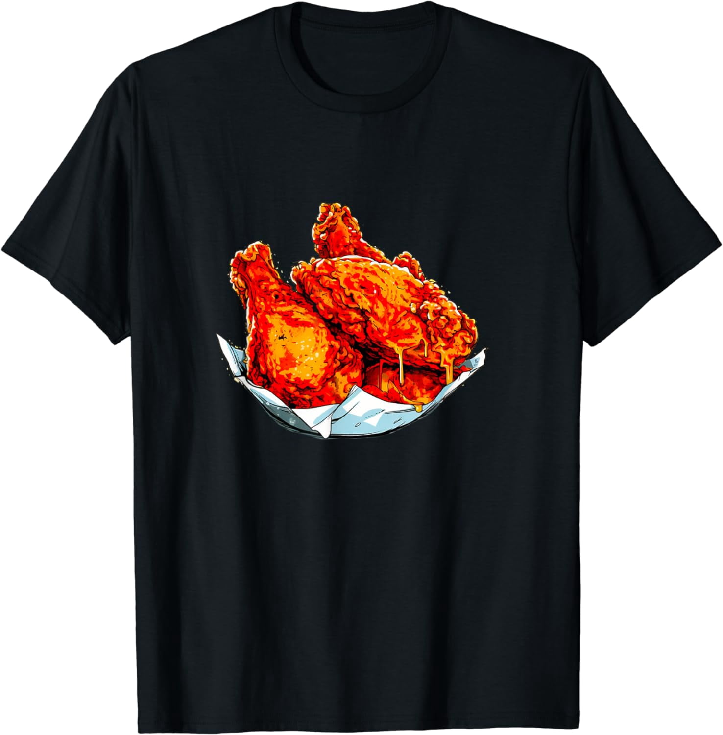 Fried Chicken Funny Men Women Chicken Wings Fast food Lover T-Shirt ...