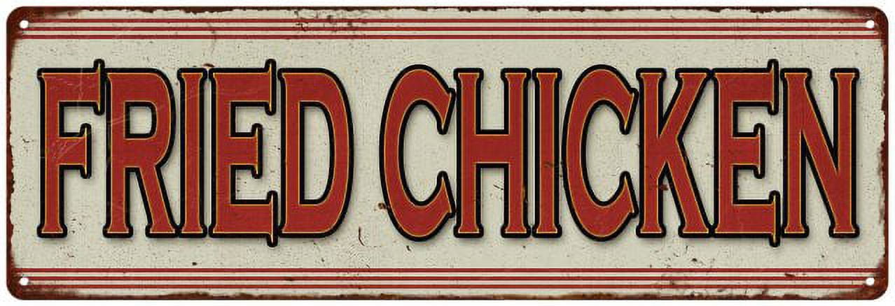Fried Chicken Restaurant Diner Food Vintage Look Metal Sign 6x18 ...