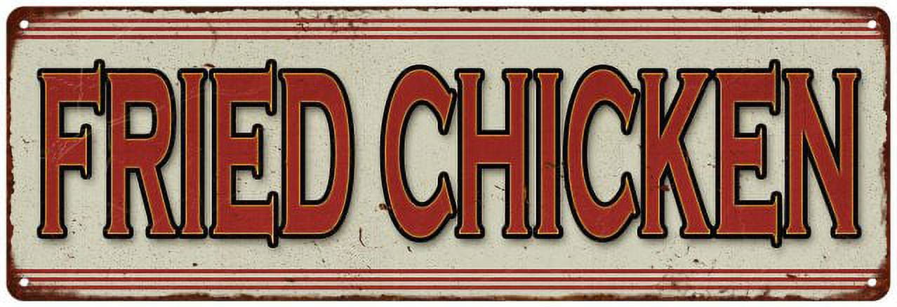 Fried Chicken Restaurant Diner Food Vintage Look Metal Sign 8x24 ...