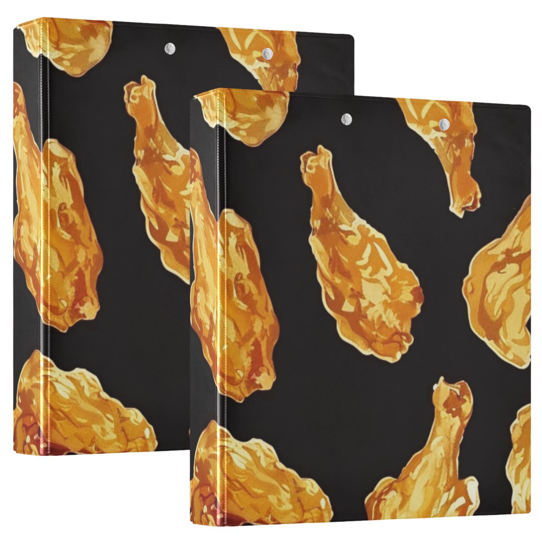 Fried Chicken Wings 3 Ring Binders 1.5 inch Hardcover File Folders with ...