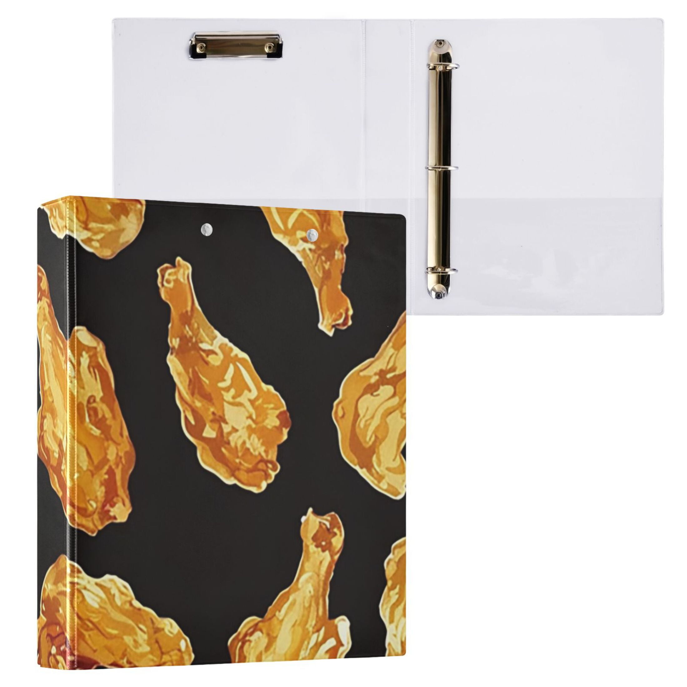 Fried Chicken Wings 3 Ring Binders 1.5 inch Hardcover File Folders with ...