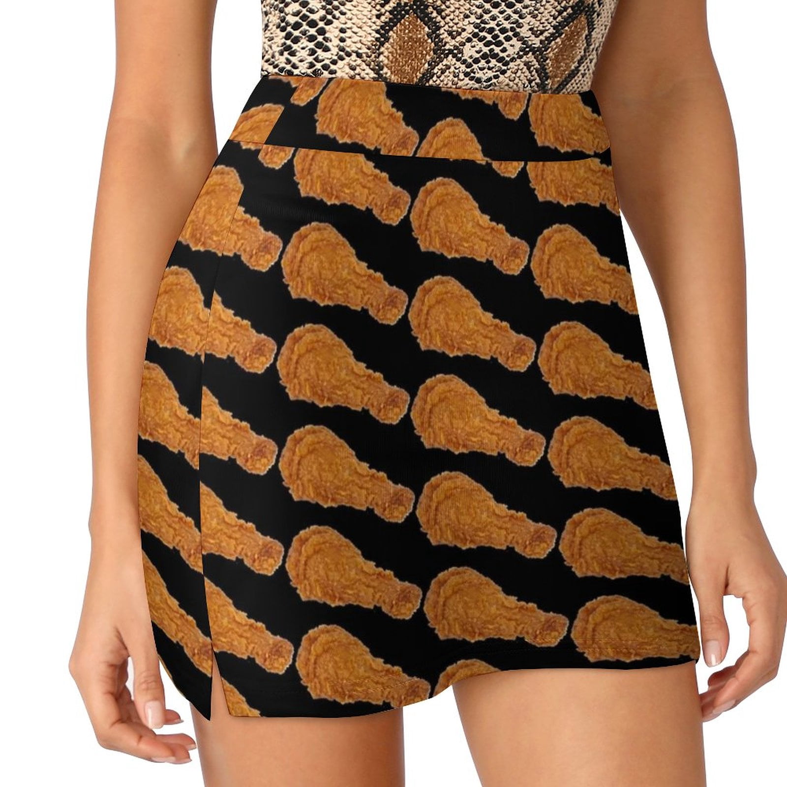 Fried Chicken Women's skirt With Pocket Vintage Skirt Printing A Line ...