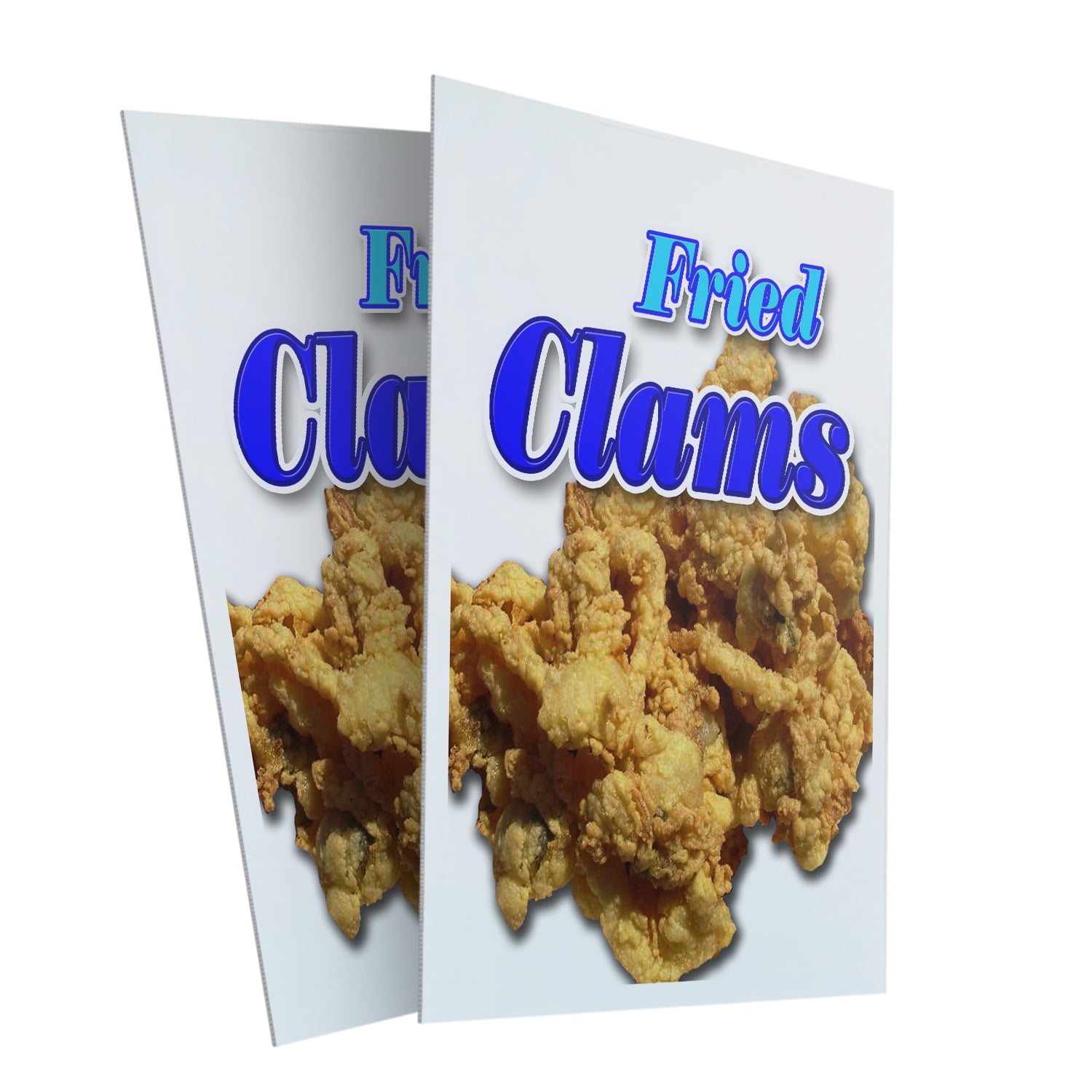 Fried Clams (2-PACK) 24" x 36" Plastic Signs | Sign Insert 4mm ...