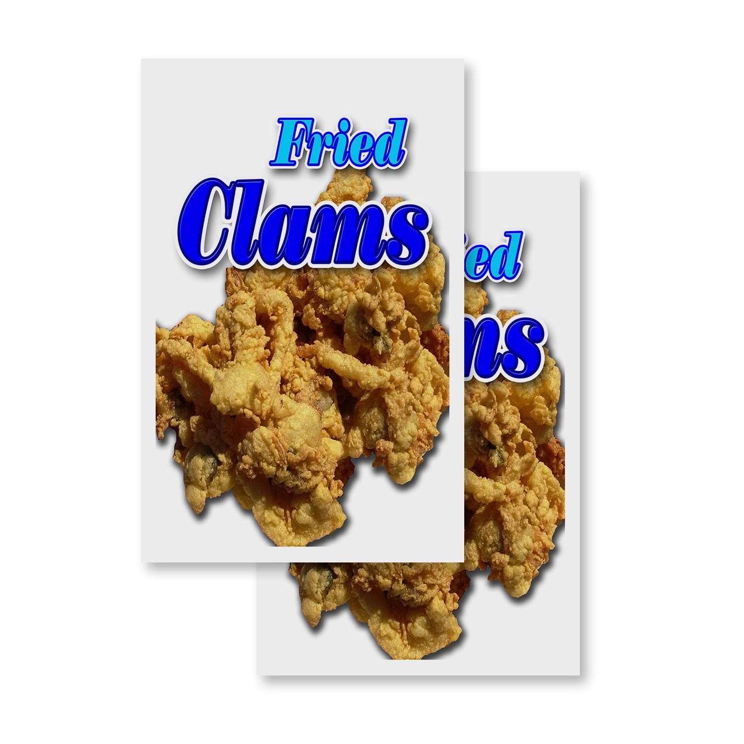 Fried Clams (2-PACK) 24" x 36" Vinyl Decals | Sign Insert Peel & Stick ...