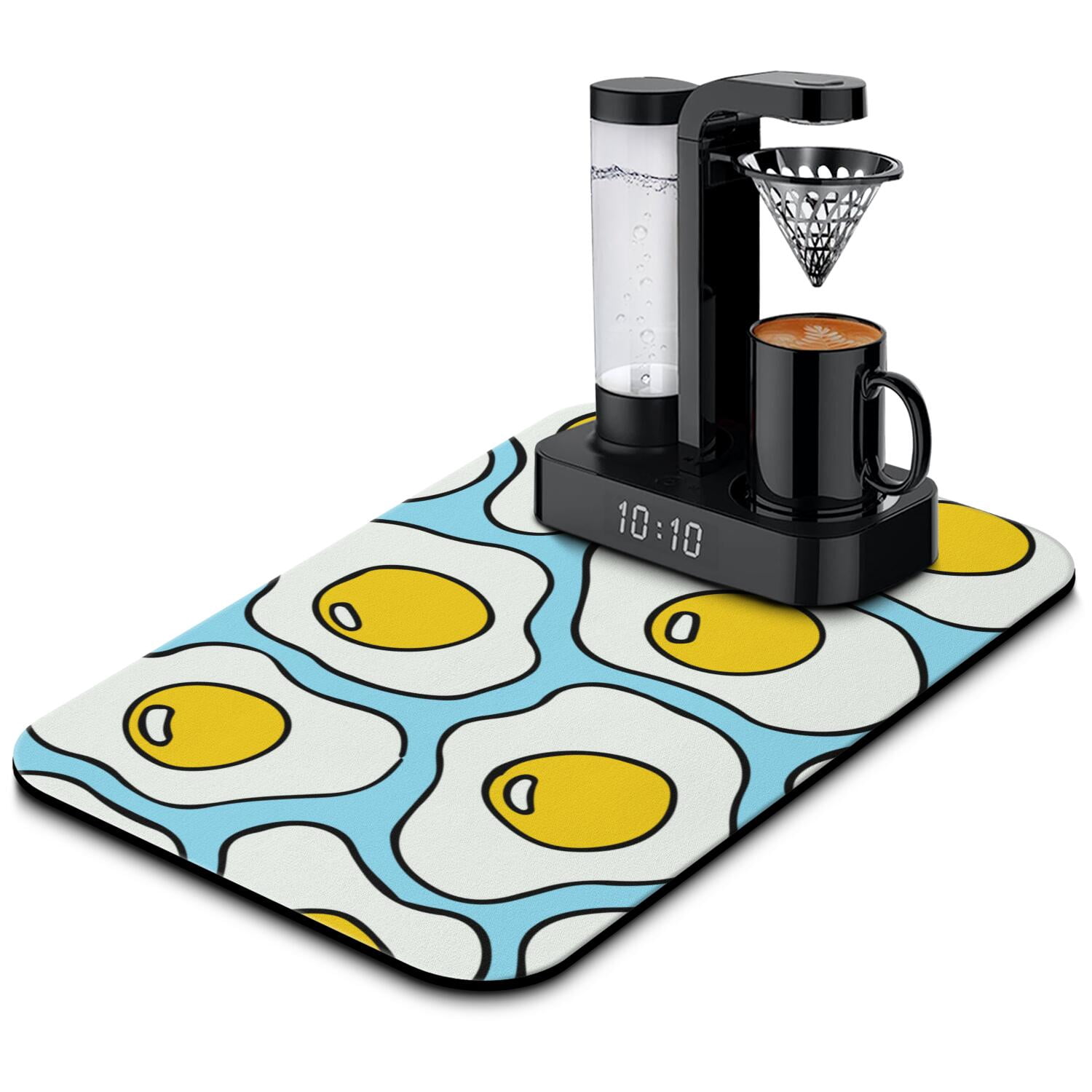 Fried Egg Dish Drying Mat 12x20in, Cute Yellow Egg Breakfast Food ...