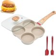 Fried Egg Pan, Egg Frying Pan with Lid Nonstick 4 Cups Pancake Pan ...