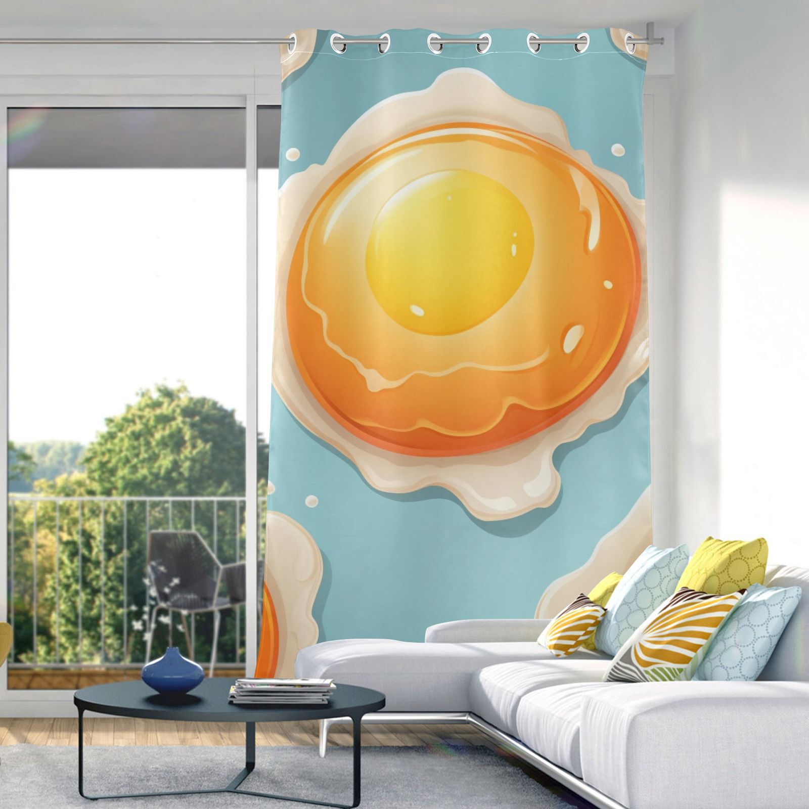 Fried Eggs Blackout Curtain Panels Drapes Privacy Assured with Light ...