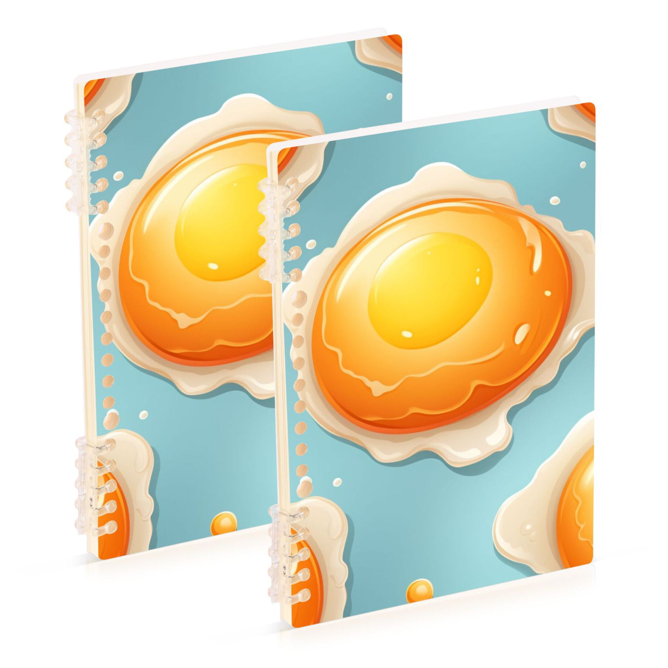Fried Eggs Ring Binder Notebook Journey Note Diary College Ruled Spiral ...
