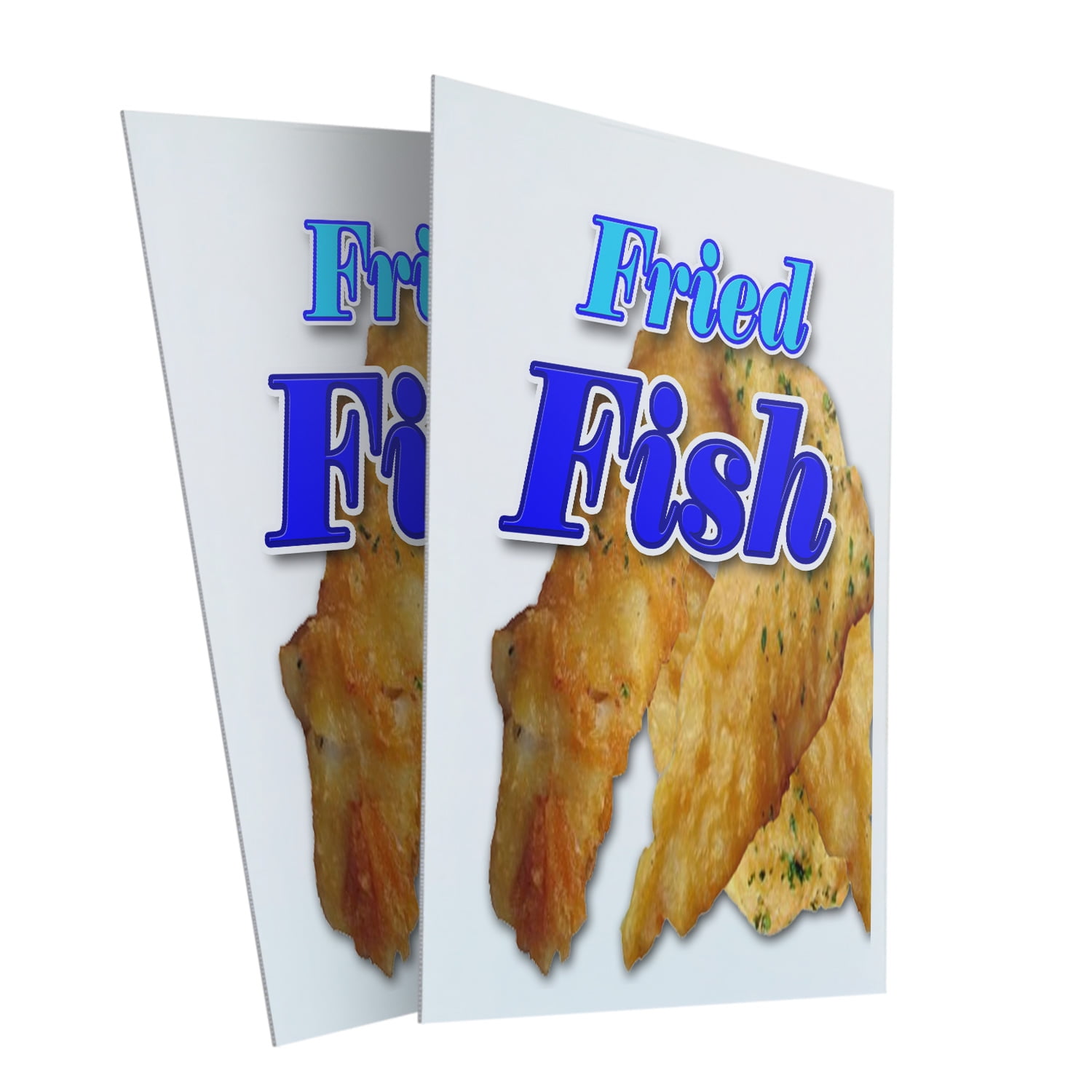 Fried Fish (2-PACK) 24" x 36" Plastic Signs | Sign Insert 4mm ...