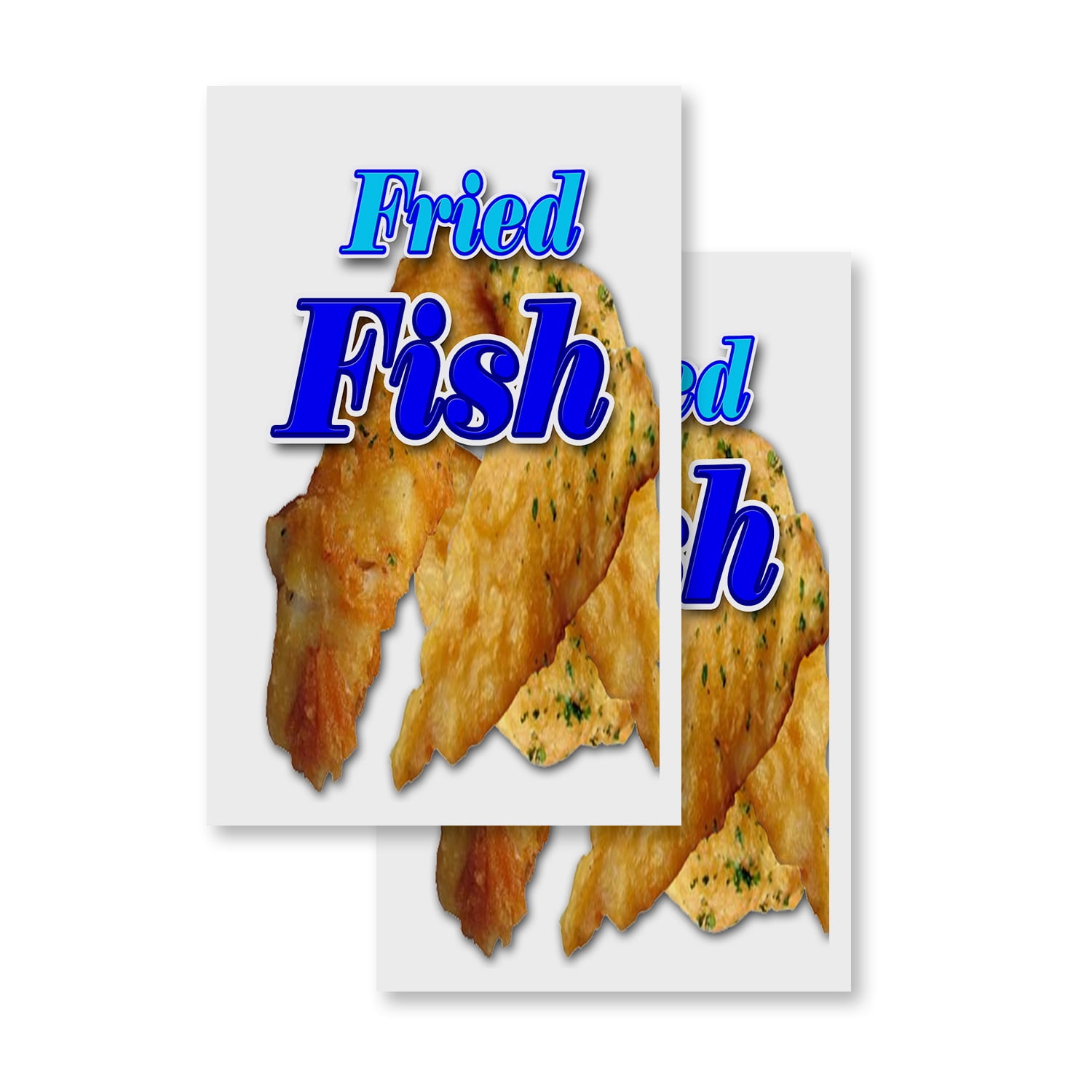 Fried Fish (2-PACK) 24" x 36" Vinyl Decals | Sign Insert Peel & Stick ...