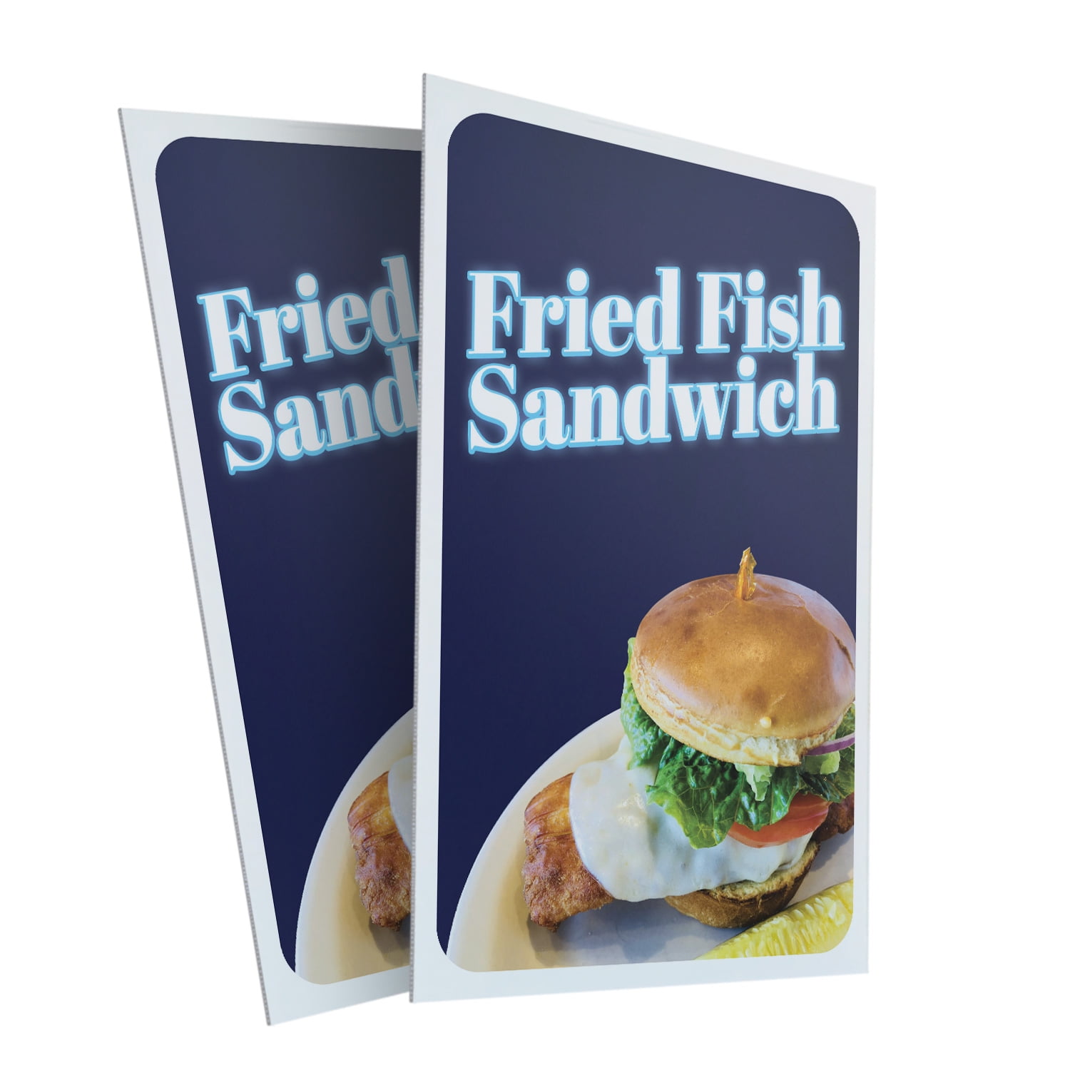 Fried Fish Sandwich (2-PACK) 24" x 36" Plastic Signs | Sign Insert 4mm ...