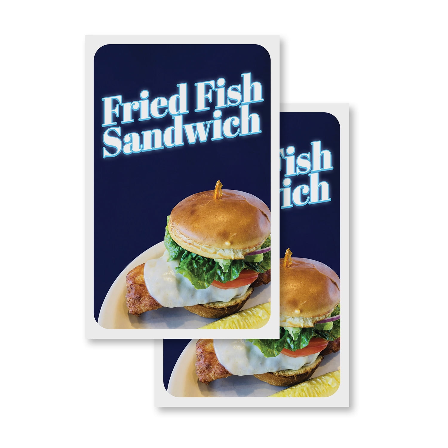 Fried Fish Sandwich (2-PACK) 24" x 36" Vinyl Decals | Sign Insert Peel ...