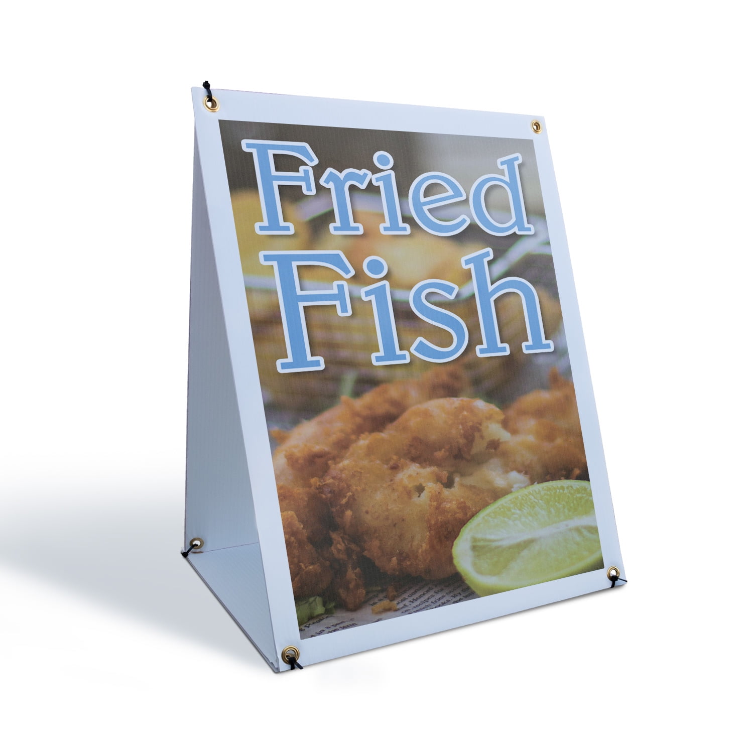Fried Fish Sidewalk Sign 18 Inch x 24 Inch A-Frame Images On Both Sides ...