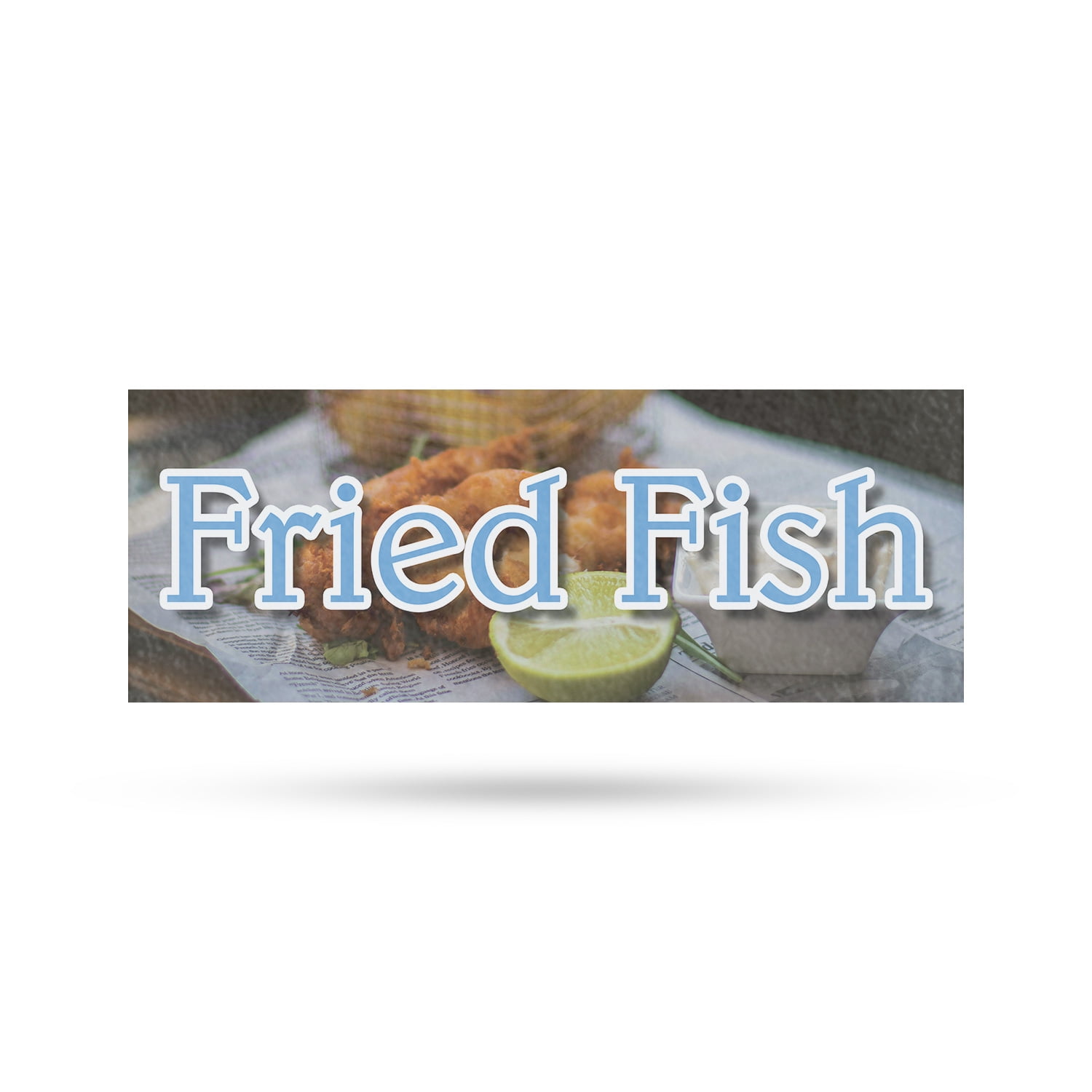 Fried Fish Vinyl Decal 36 Inch x 14 Inch Weatherproof Heavy-Duty ...