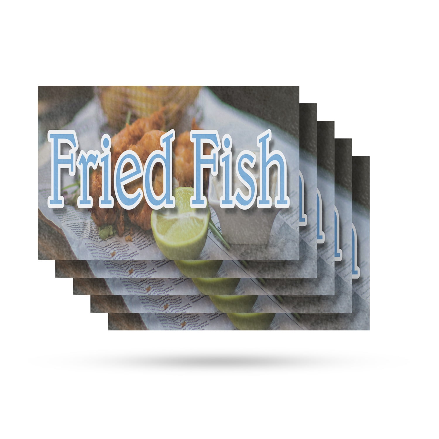 Fried Fish Vinyl Decal 5 Pack of 18 Inch x 24 Inch Weatherproof Heavy ...