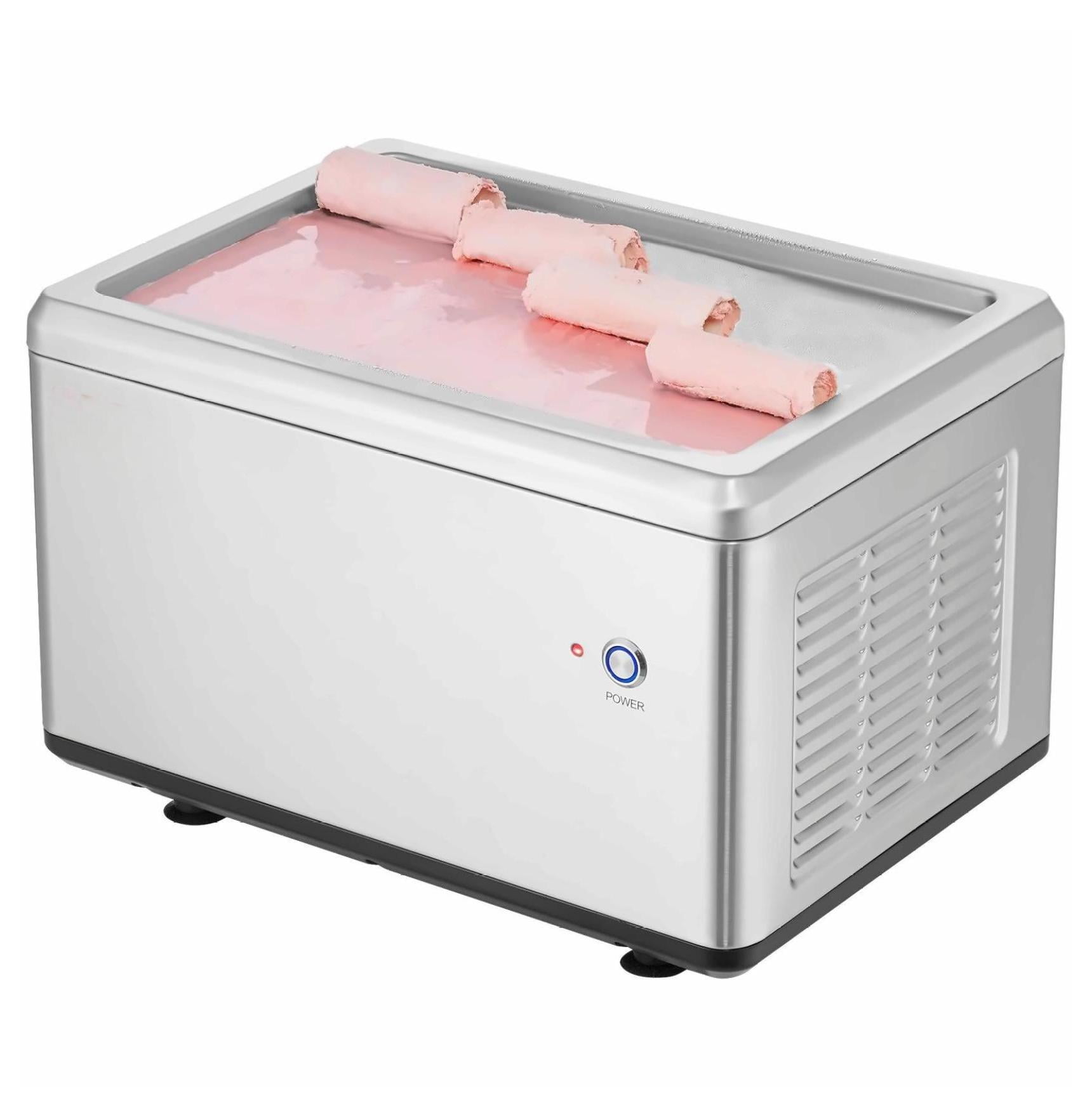 Fried Ice Cream Roll Machine, 12.6" Stainless Steel Pan Maker with ...