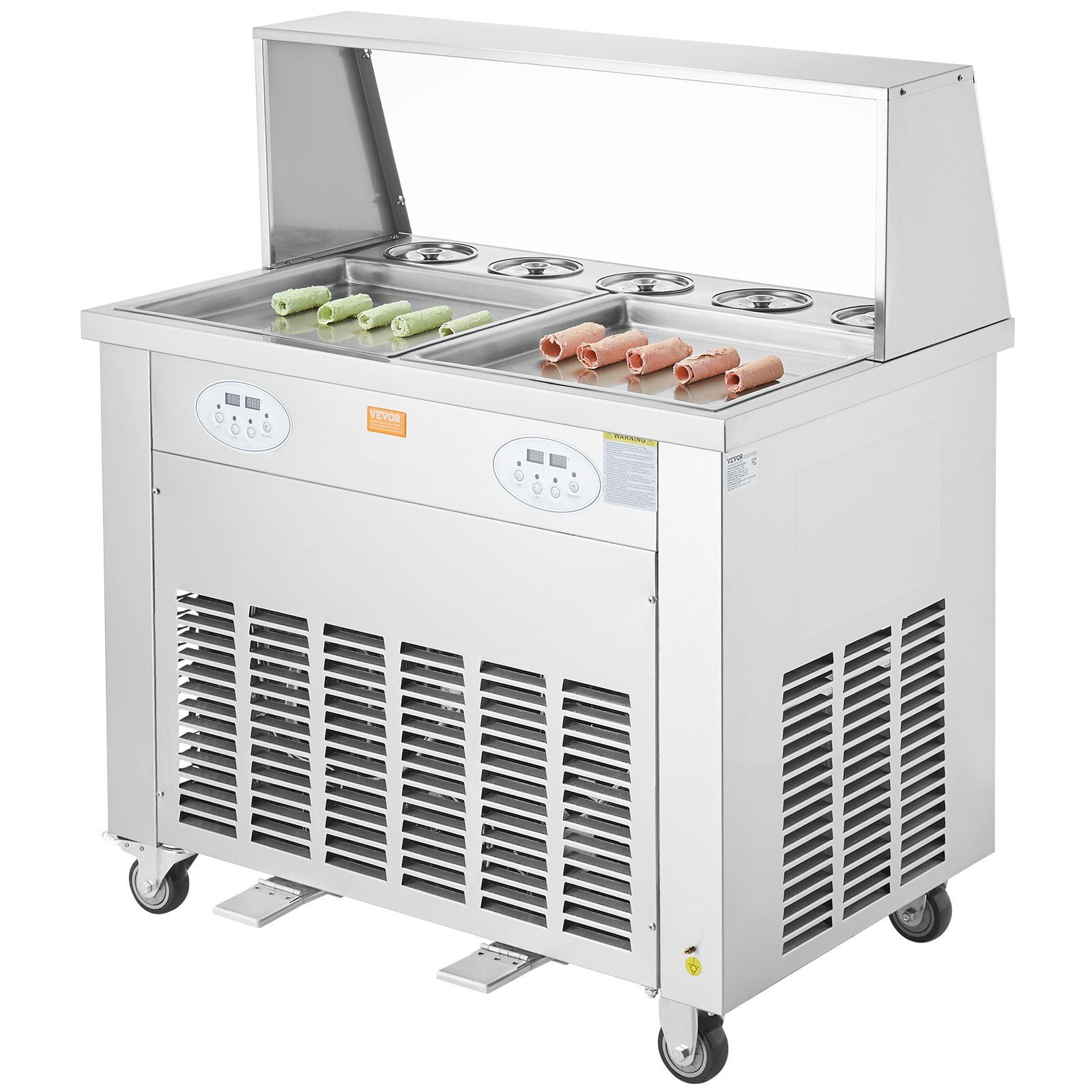 Fried Ice Cream Roll Machine, 2Pcs 13.8" x 13.8" Square Stir-Fried Ice ...