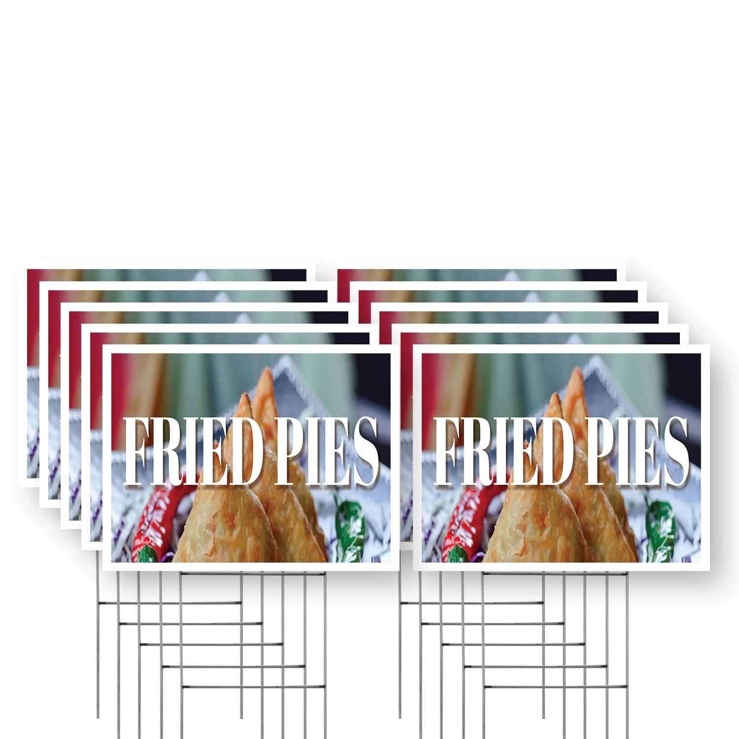 Fried Pies Yard Sign 10 Pack of 12 Inch x 16 Inch Double Sided ...