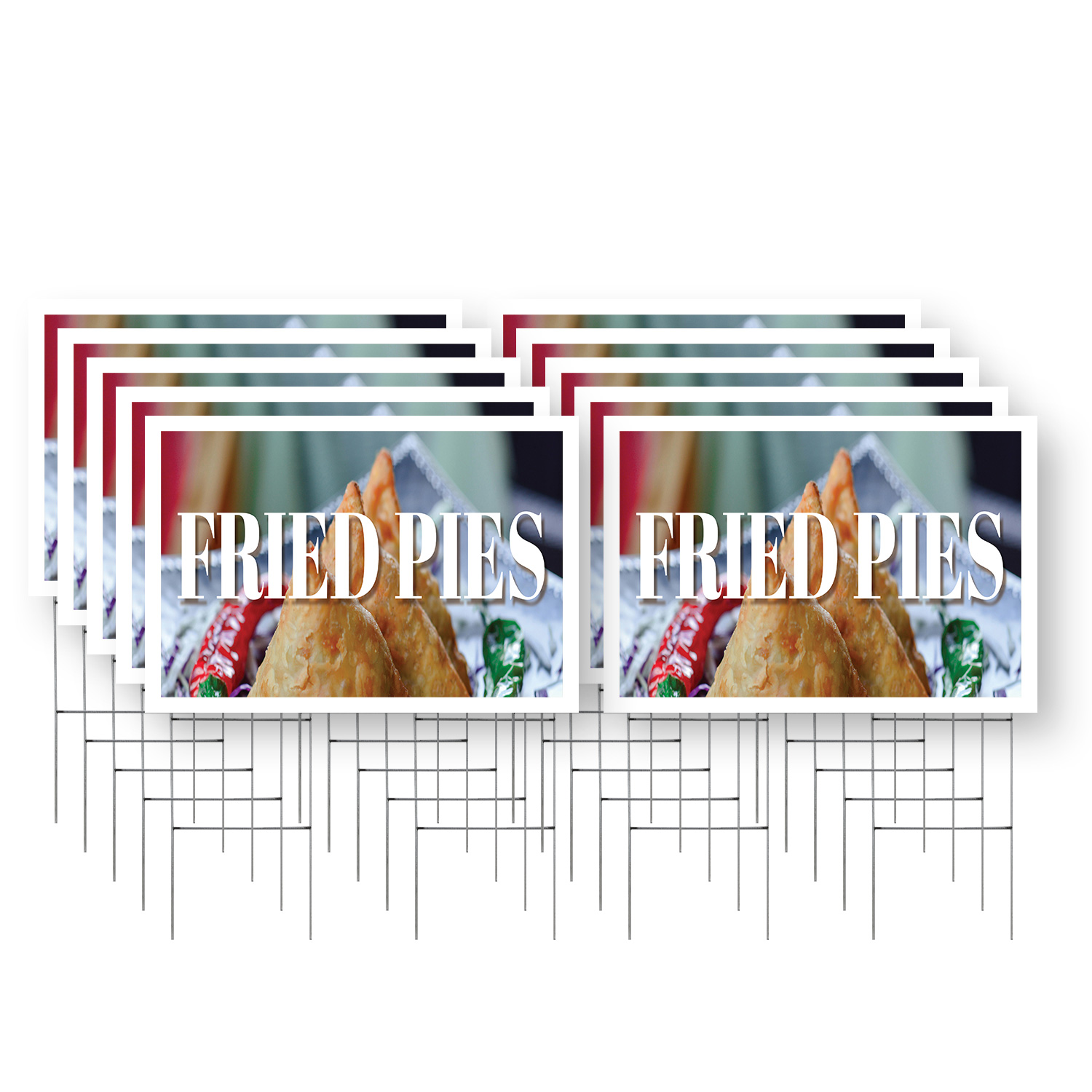 Fried Pies Yard Sign 10 Pack of 24 Inch x 36 Inch Double Sided ...