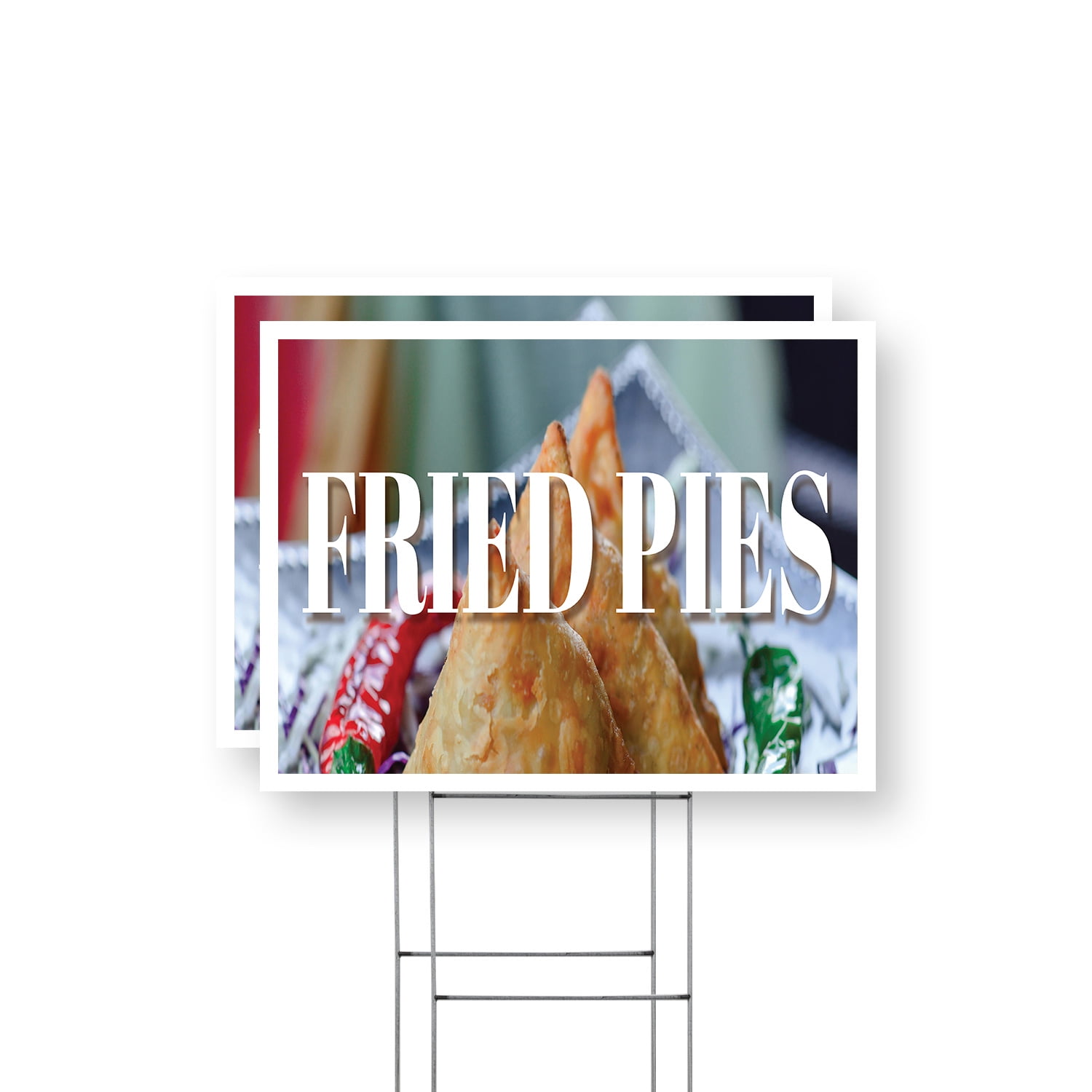 Fried Pies Yard Sign 2 Pack of 12 Inch x 16 Inch Single Sided ...
