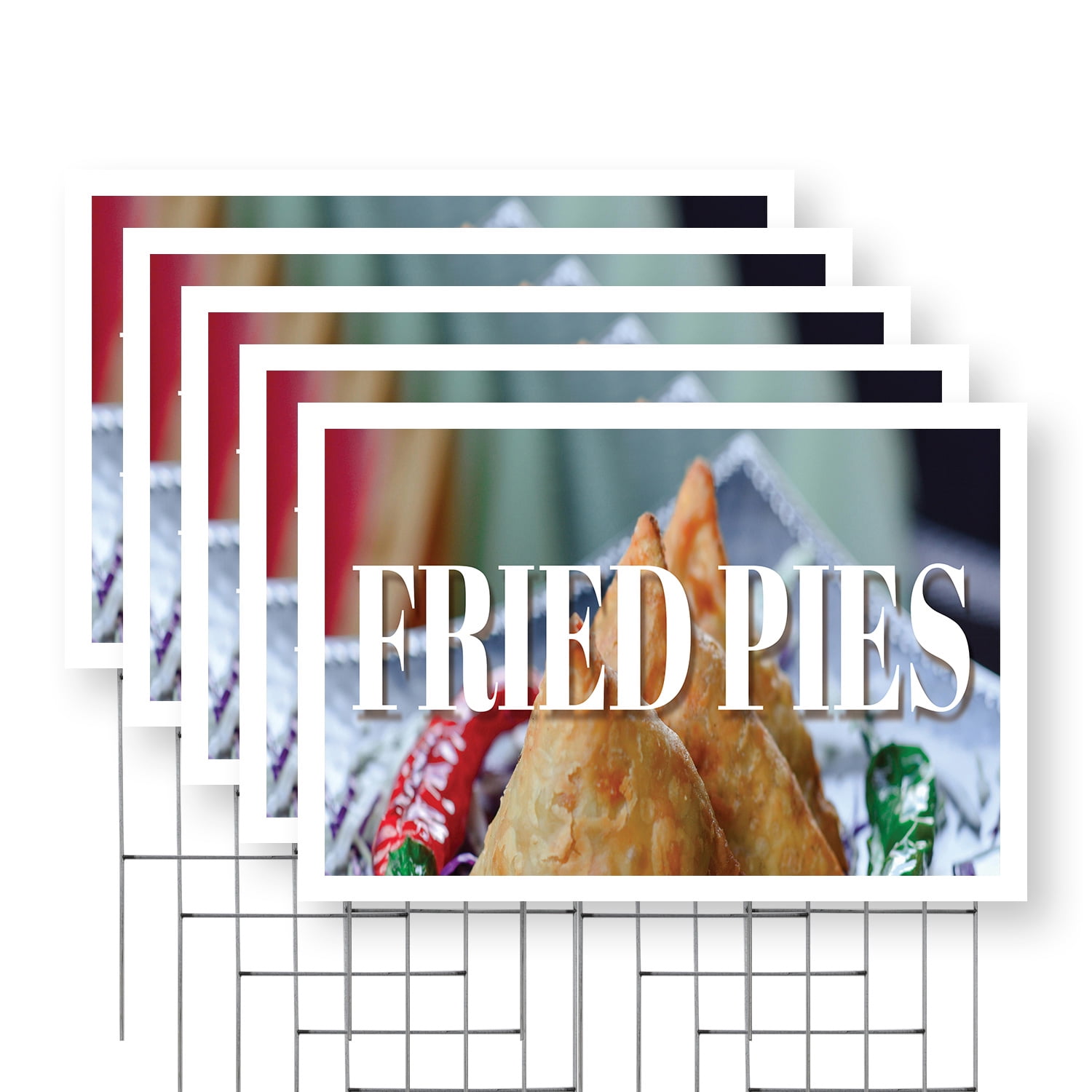 Fried Pies Yard Sign 5 Pack of 24 Inch x 36 Inch Double Sided ...