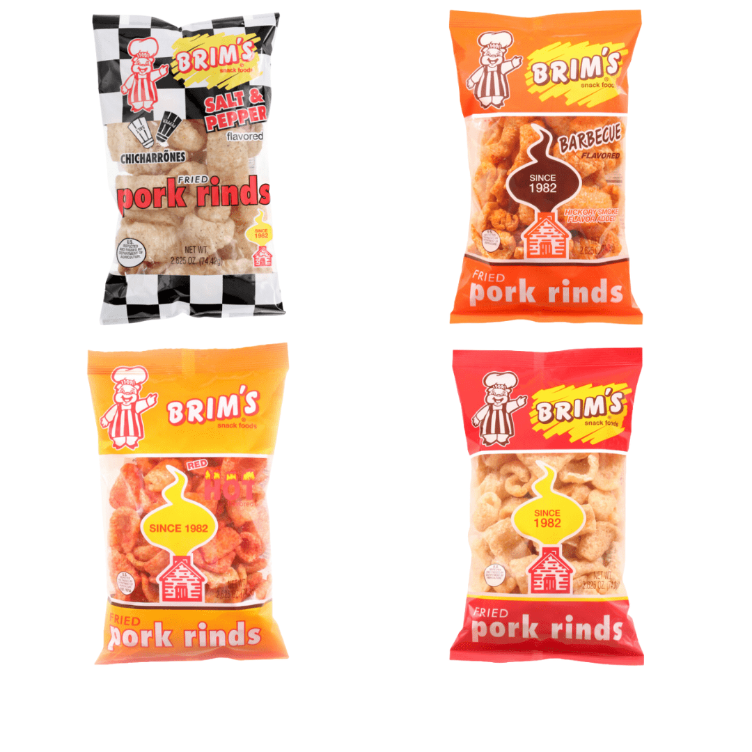 Fried Pork Rinds - 4 Pack Crunchy Barbecue Salt and Pepper Original Hot ...