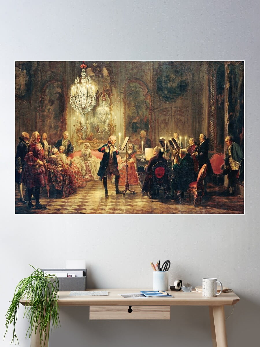 Friedrich Ii - Flute Concerto In Sanssouci - Adolph Menzel 1852 Poster ...