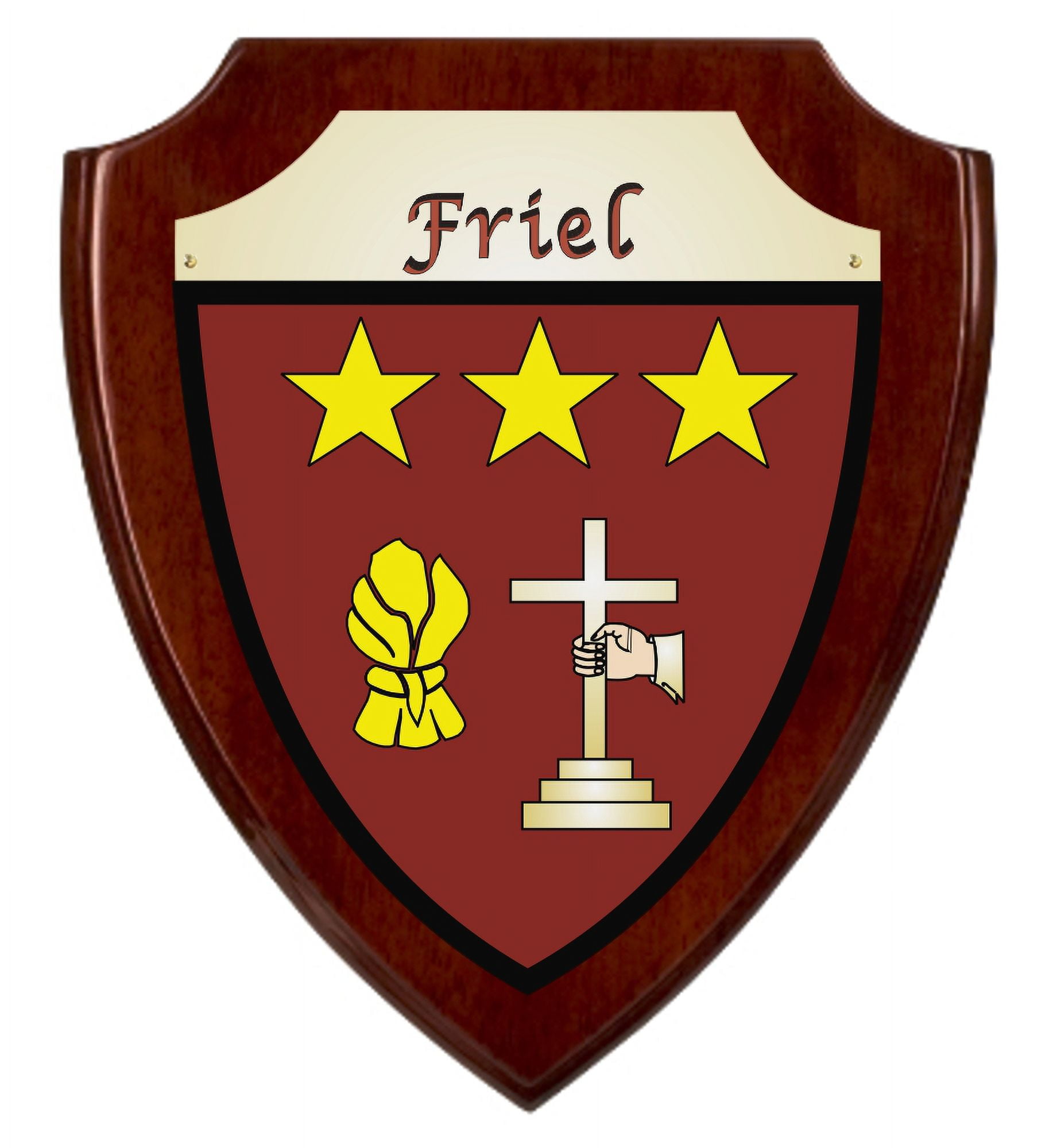 Friel Irish Coat of Arms Shield Plaque - Rosewood Finish - Walmart.com