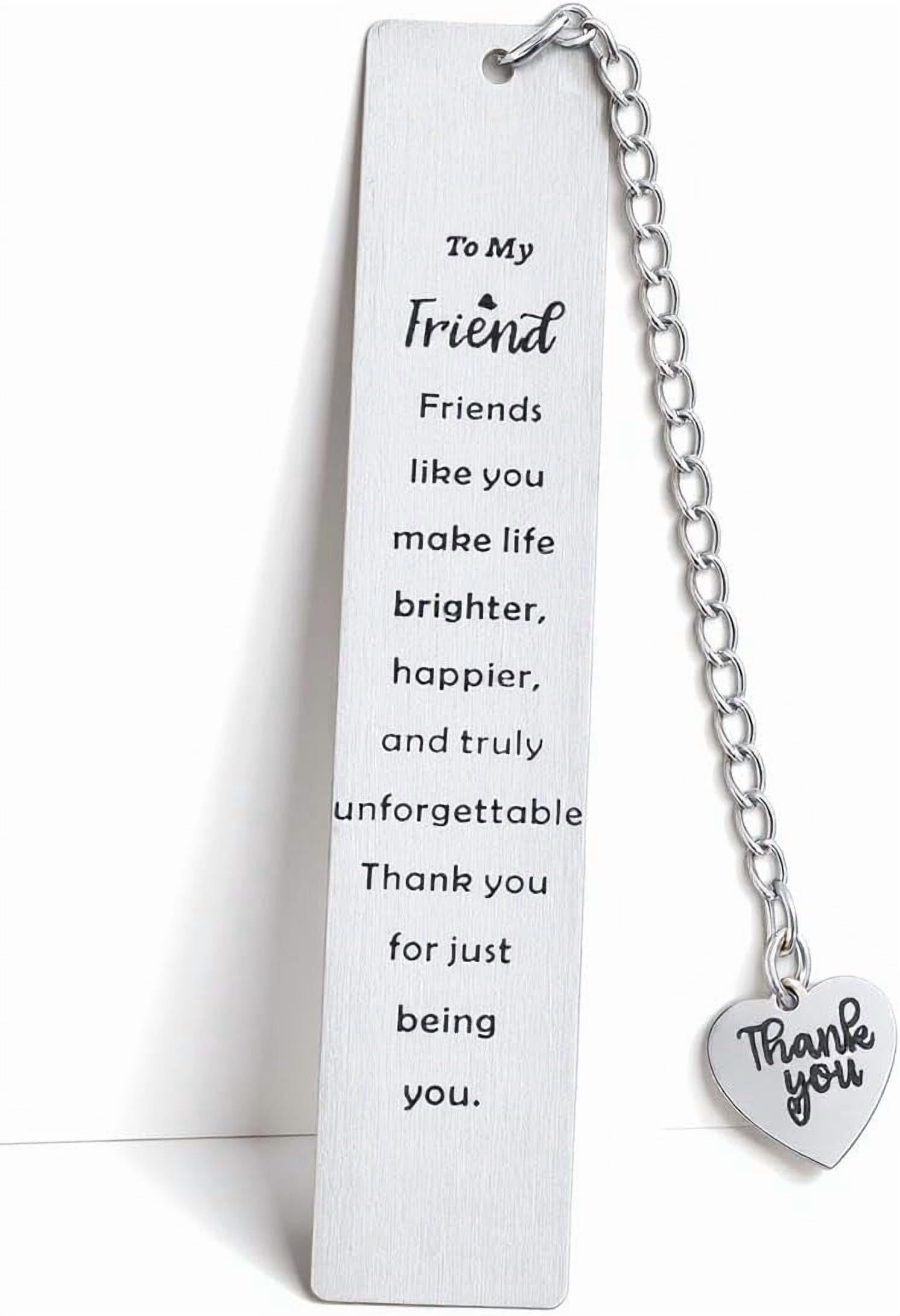 to My Friend Bookmark Gift – Metal Engraved with Heart Charm ...