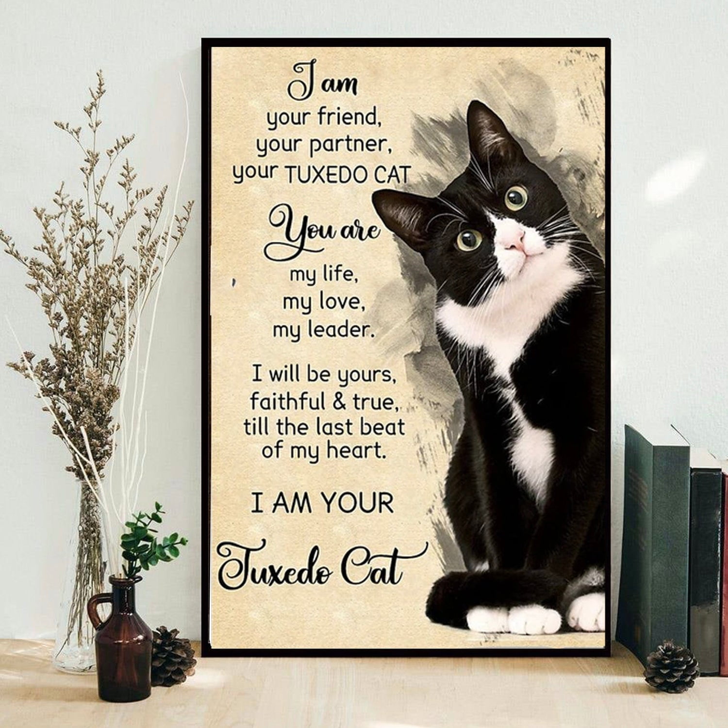 Friend Cat Poster Cat Wall Art Cat Lover Poster Cat Owner Gift Vintage ...
