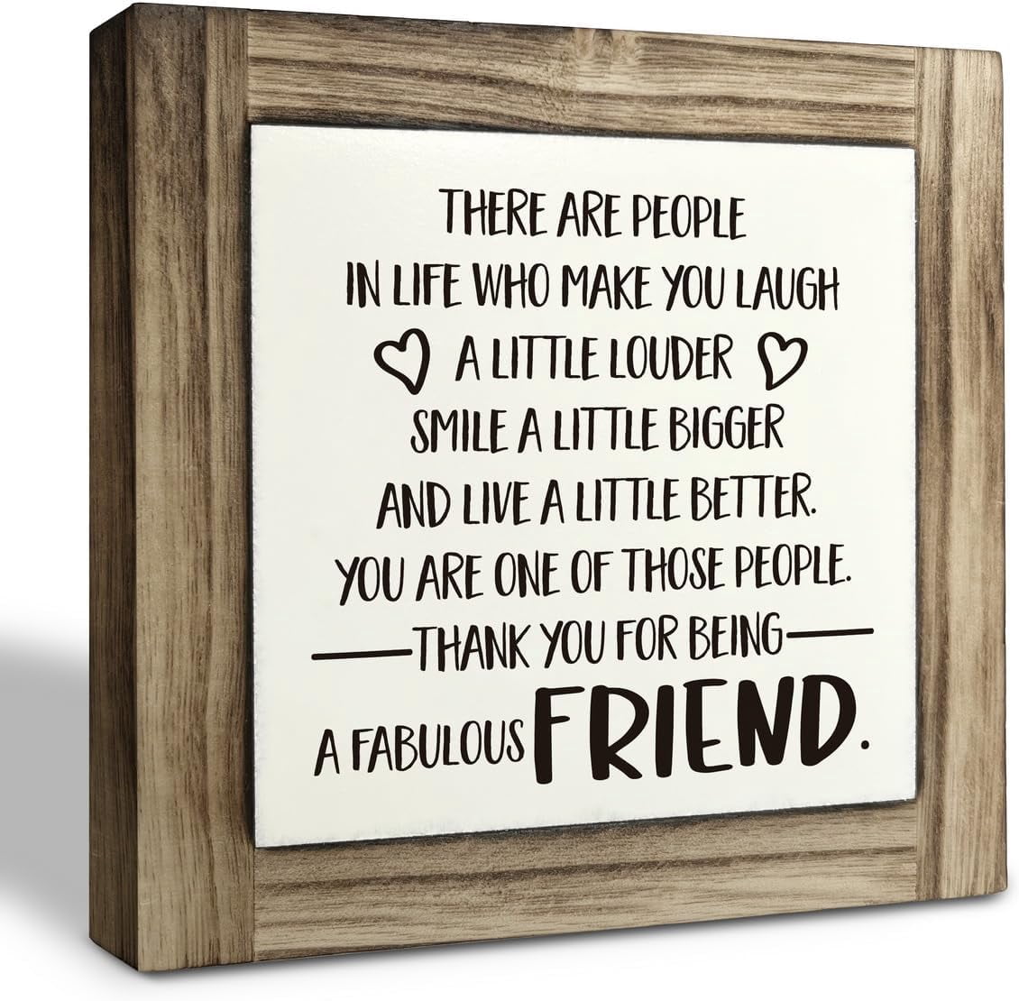 Friend Decor Sign, Friendship Gift, Box Wood Plaques Desk Décor, Friend ...