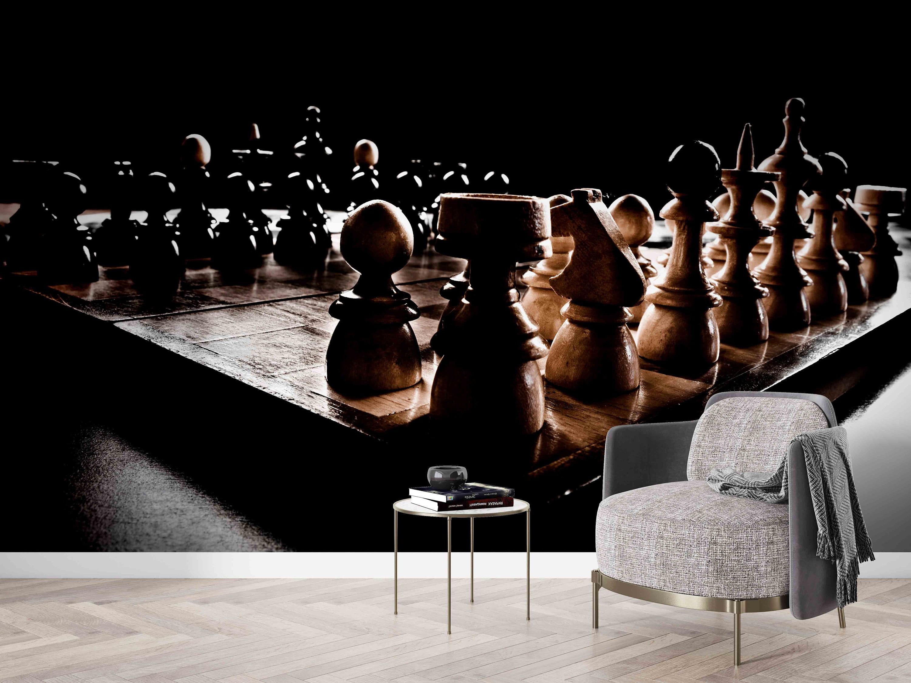 Friend Gift Wall Decor, Office Gift Wallpaper, Chess, Wallpaper Wall ...